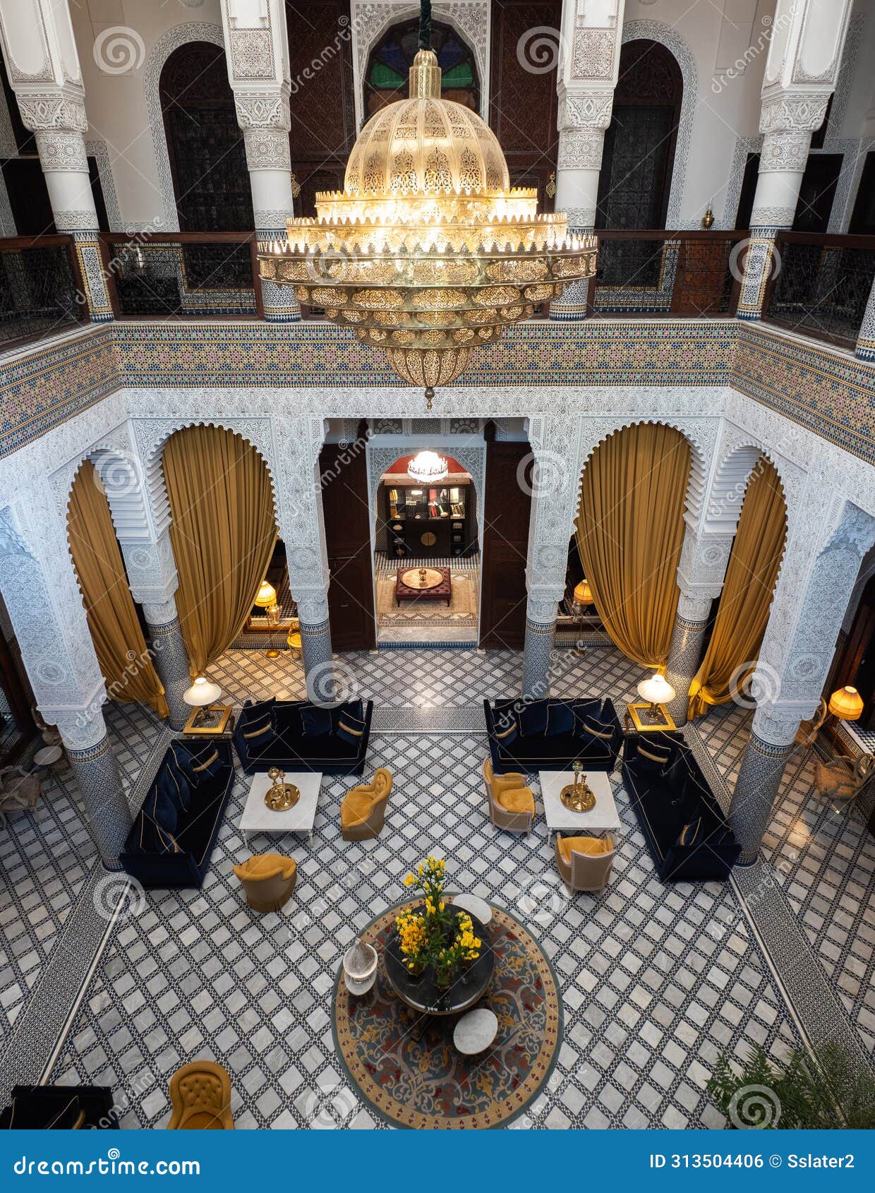 Interior Design of a Riad (Luxury Hotel) in Fes Stock Photo - Image of ...