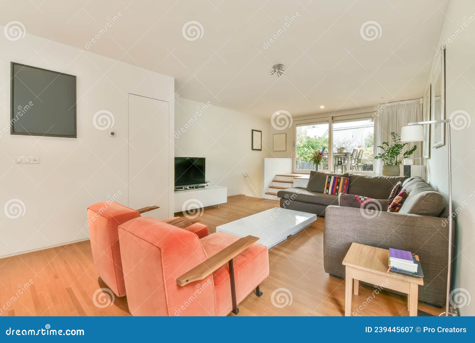 Clean living room stock image. Image of decorative, contemporary ...