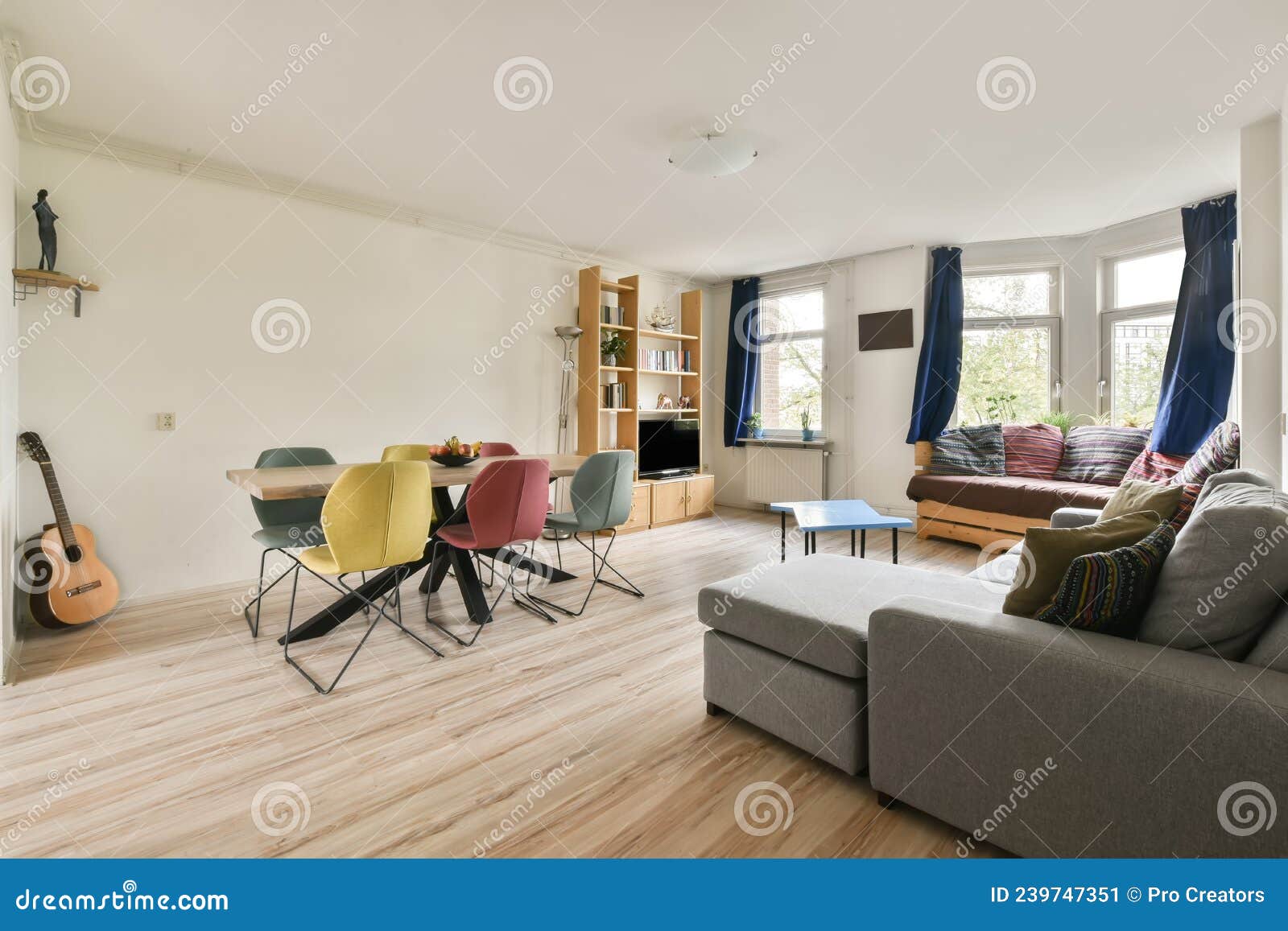 Clean living room stock image. Image of fashionable - 239747351