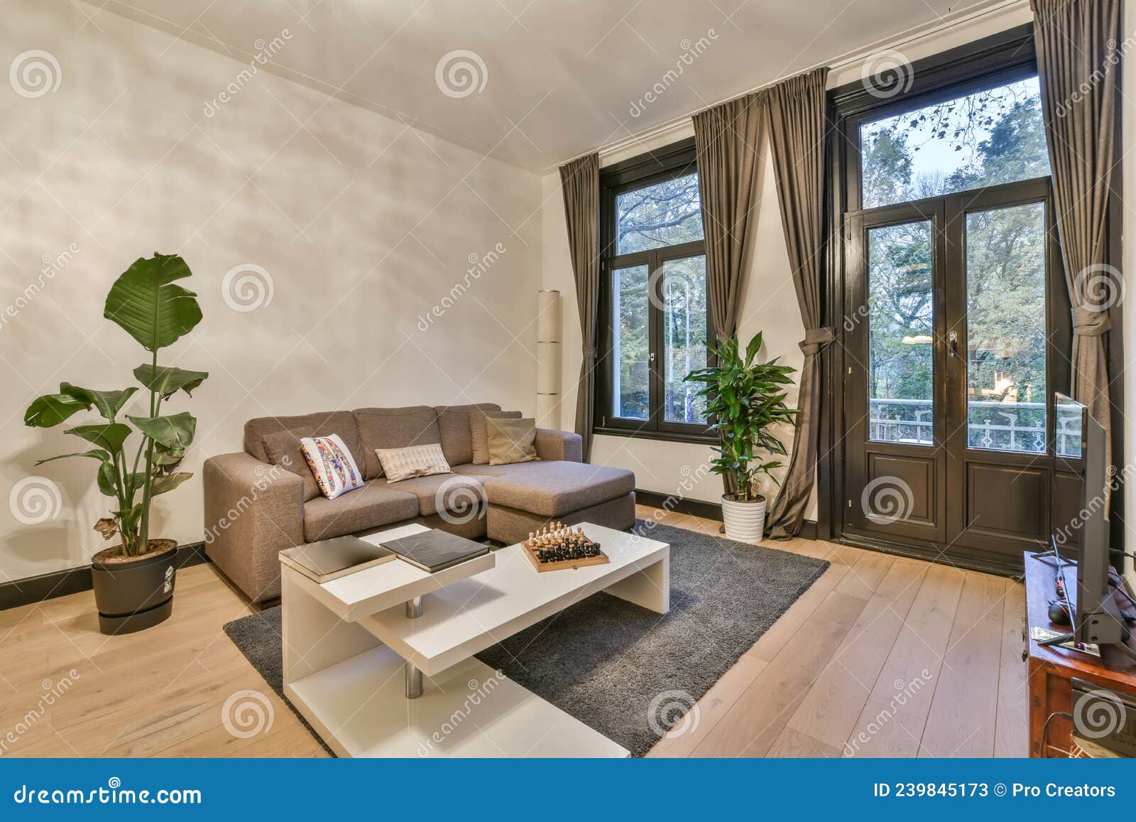 Clean living room stock image. Image of contemporary - 239845173