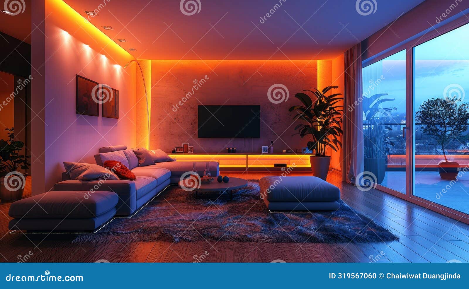 Interior Design, a Spacious Living Room with Modern Aesthetics ...
