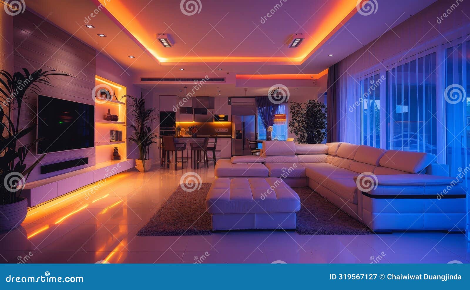 Interior Design, a Spacious Living Room with Modern Aesthetics ...