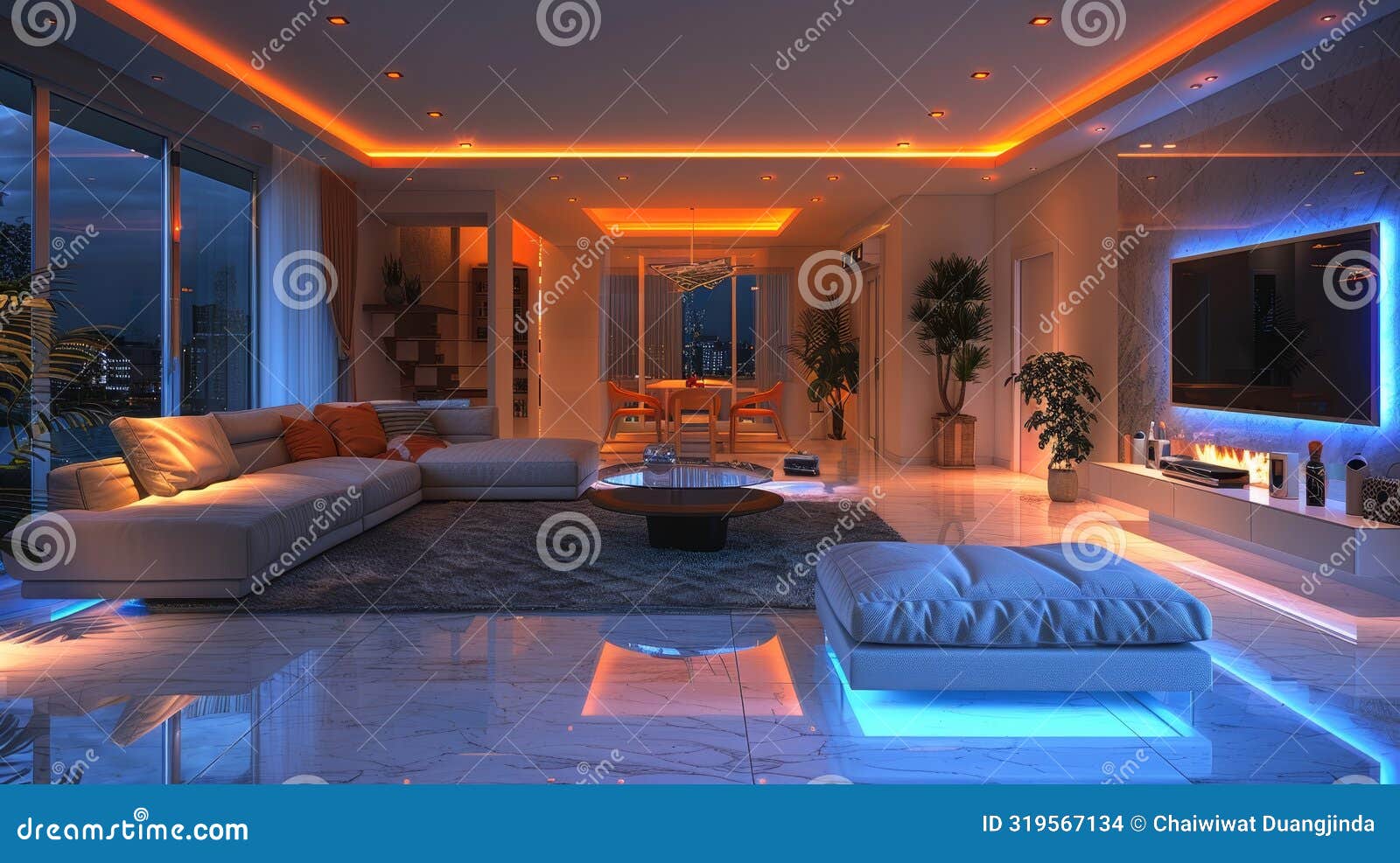 Interior Design, a Spacious Living Room with Modern Aesthetics ...