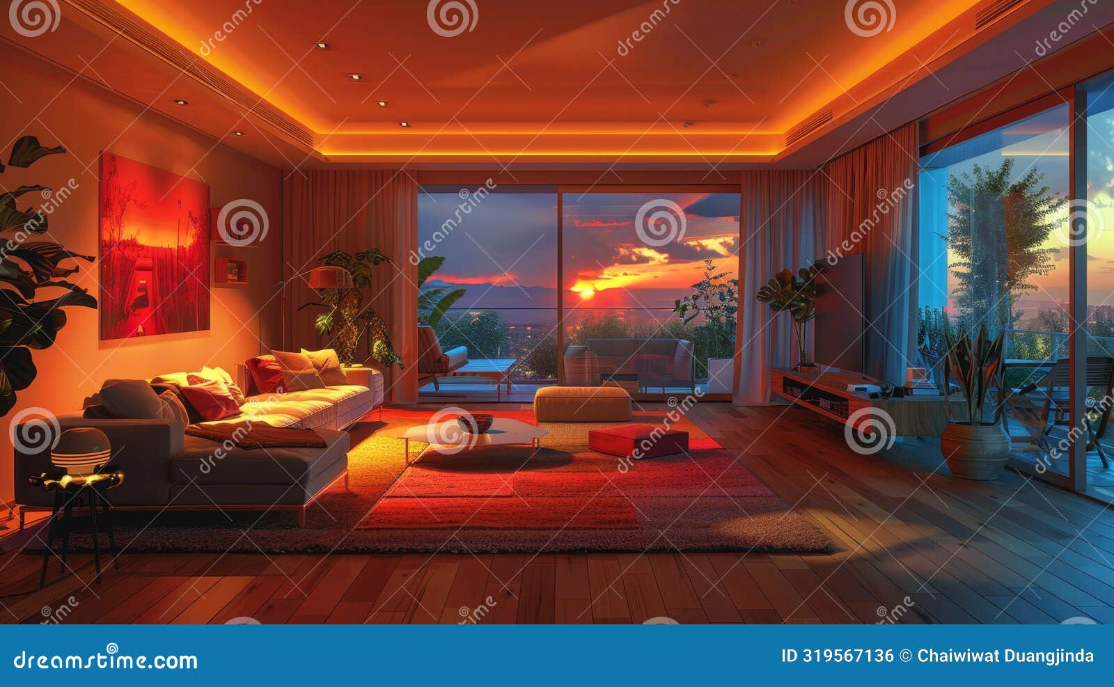 Interior Design, a Spacious Living Room with Modern Aesthetics ...