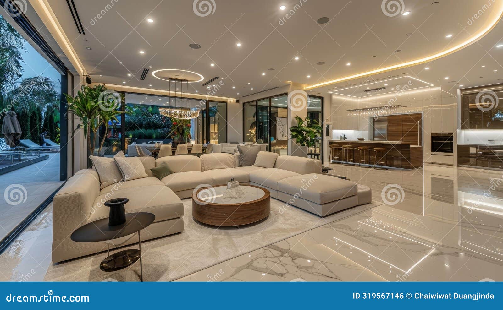 Interior Design, a Spacious Living Room with Modern Aesthetics ...