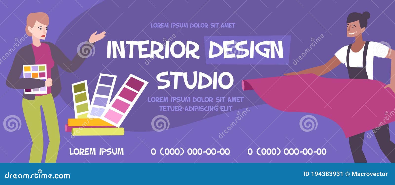Interior Design Studio Banner Stock Vector - Illustration of equipment ...
