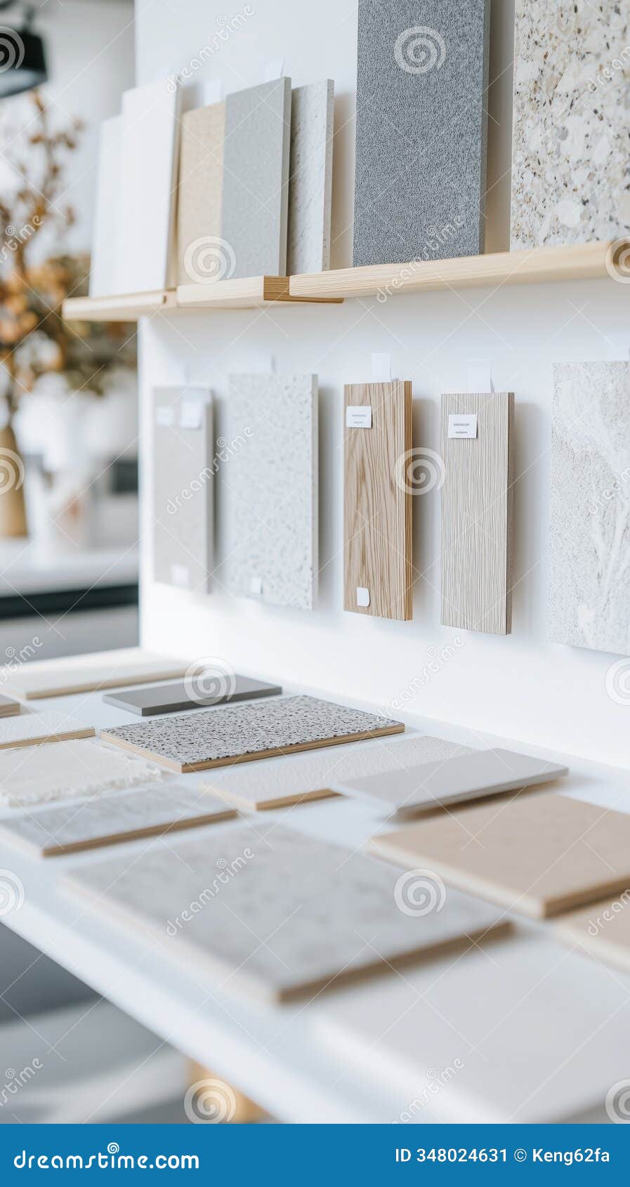 Interior Design Studio with Various Texture Samples and Color Palettes ...