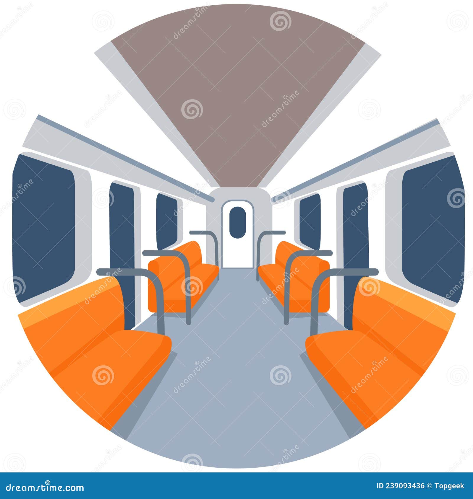 Interior Design of Subway Car, Transport for Passengers with Seats ...
