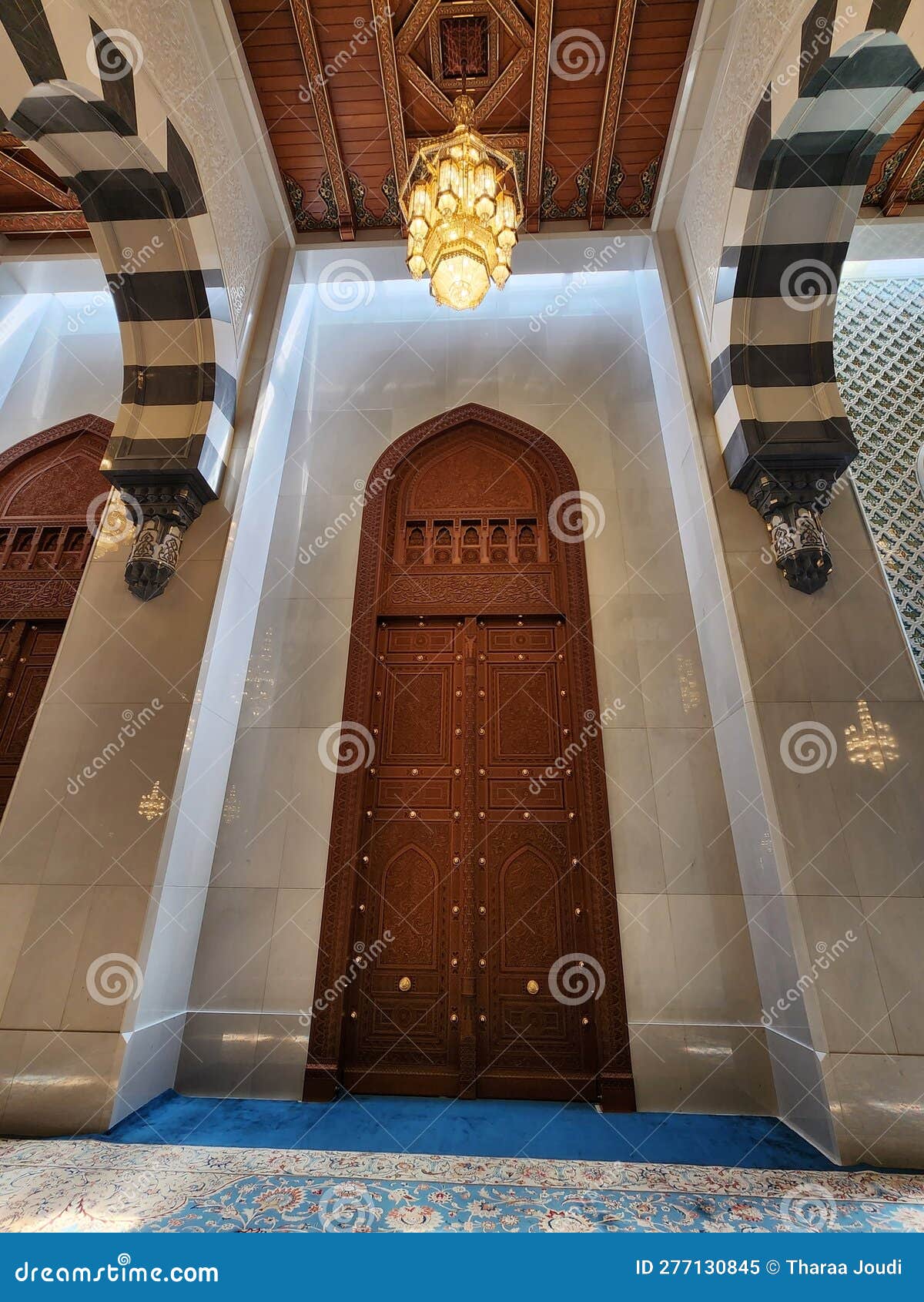 Interior Design of Sultan Qaboos Mosque in Oman. Stock Image - Image of ...