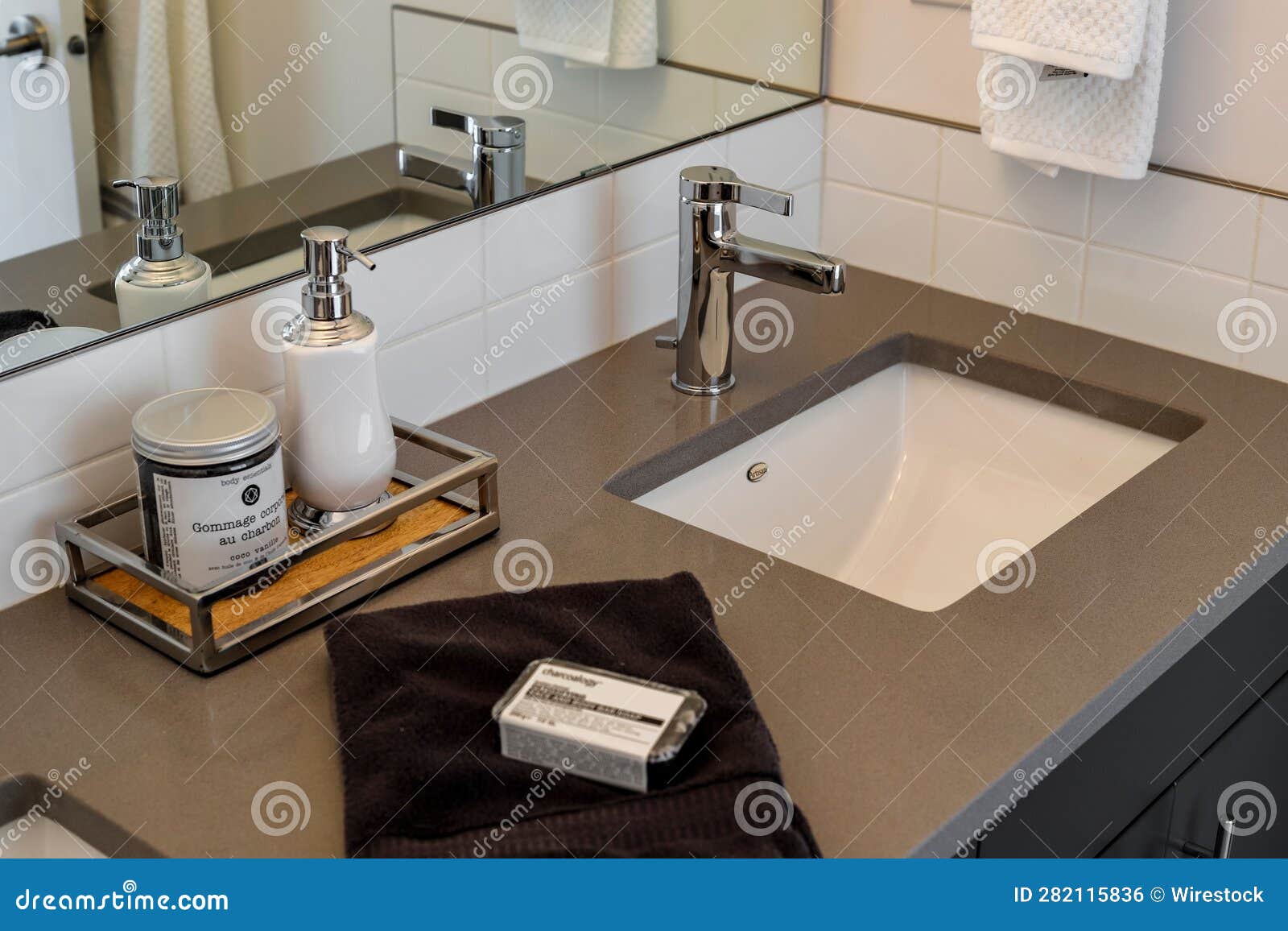 Interior Design of a Tap in a Modern Bathroom Stock Photo - Image of ...