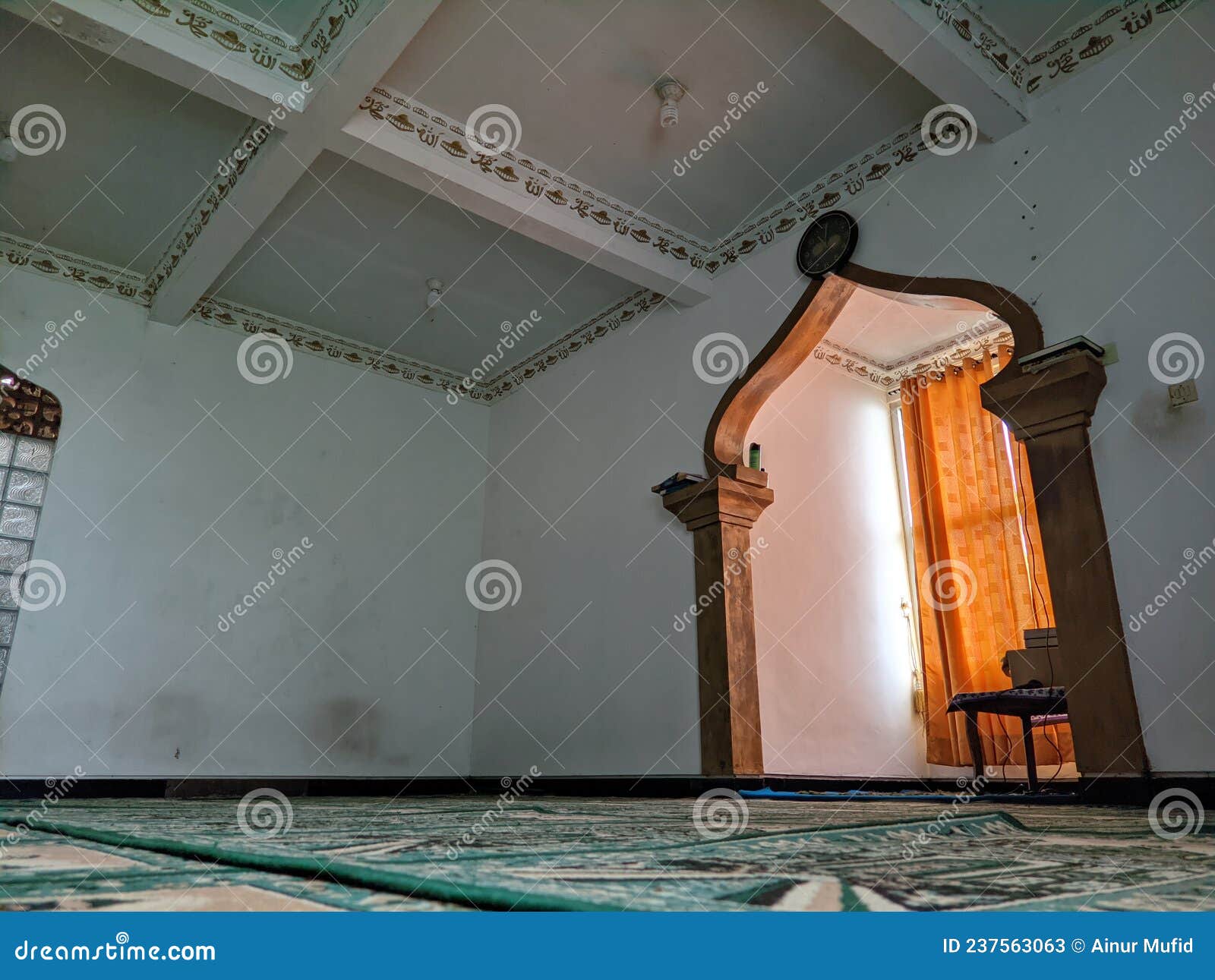 Interior Design of Village Mosques in Indonesia is Simple Stock Image ...