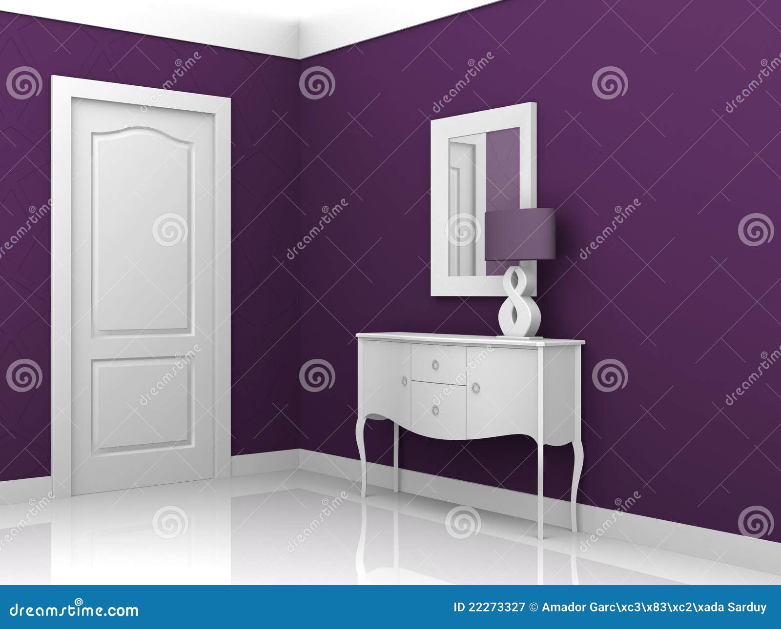 Interior design violet stock illustration. Illustration of fabric ...