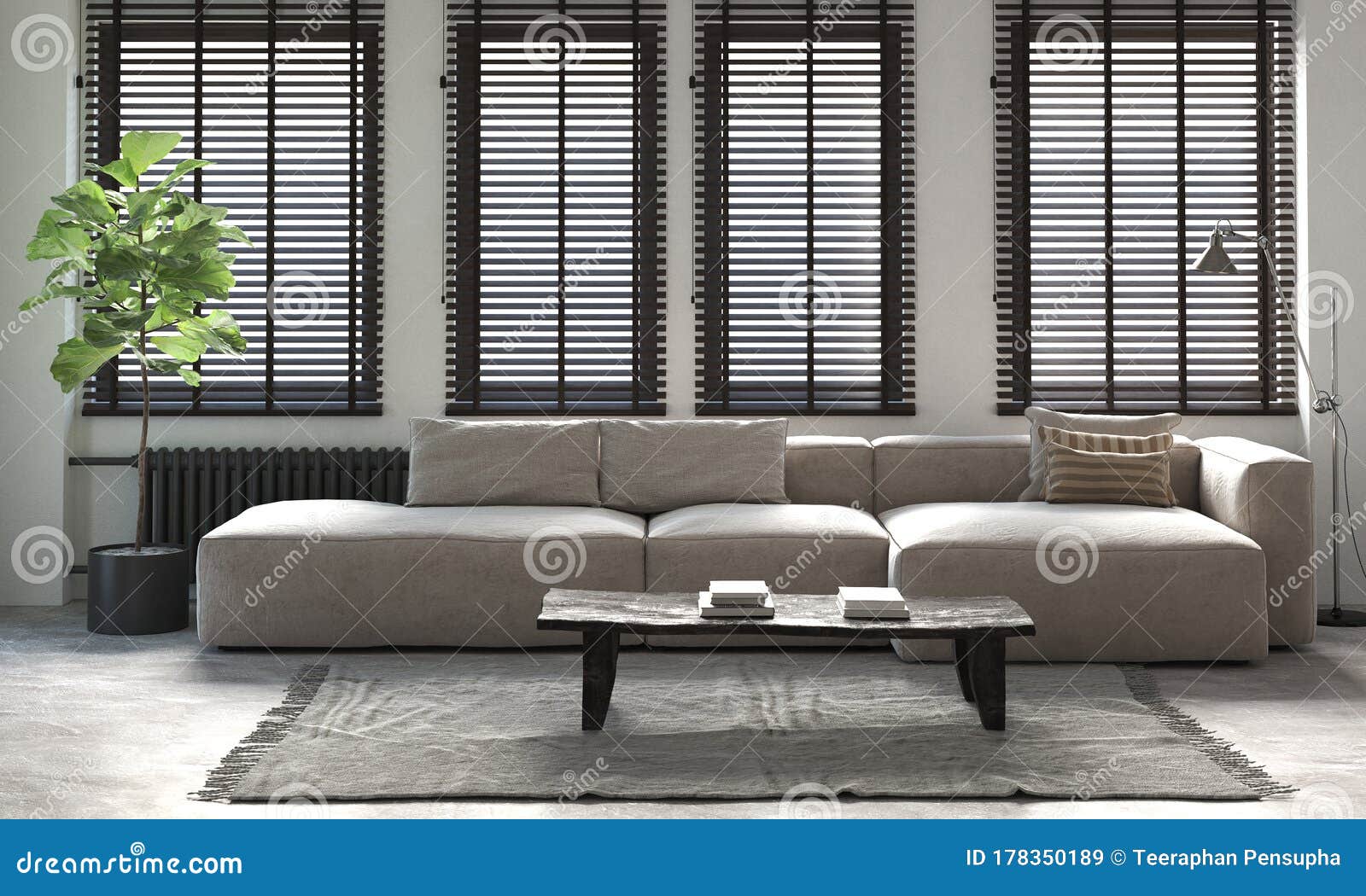 The Interior Design of Modern Tropical Living Window Wall Background ...