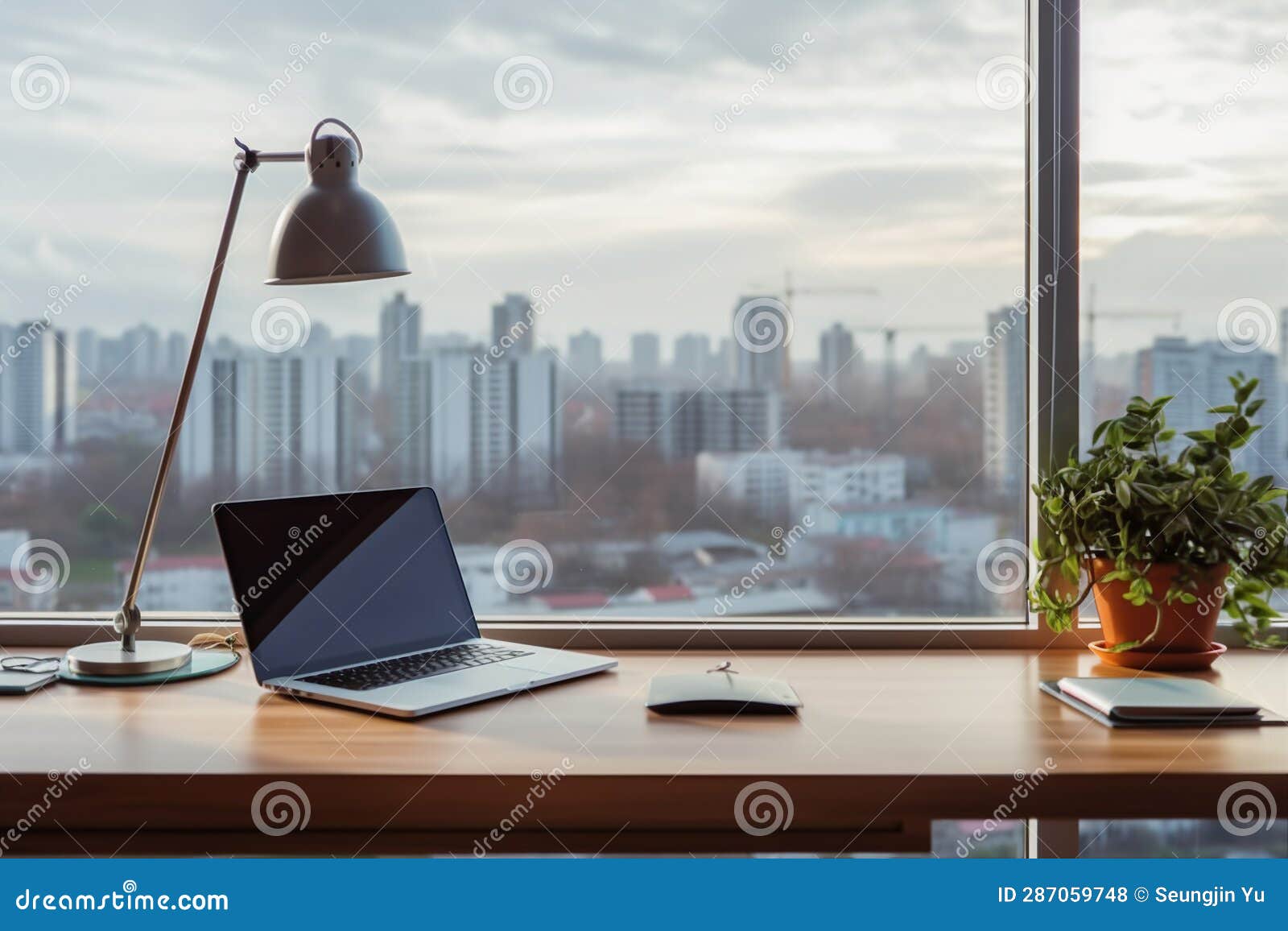 Interior Design, Workplace with Notebook Laptop Comfortable Work Table ...