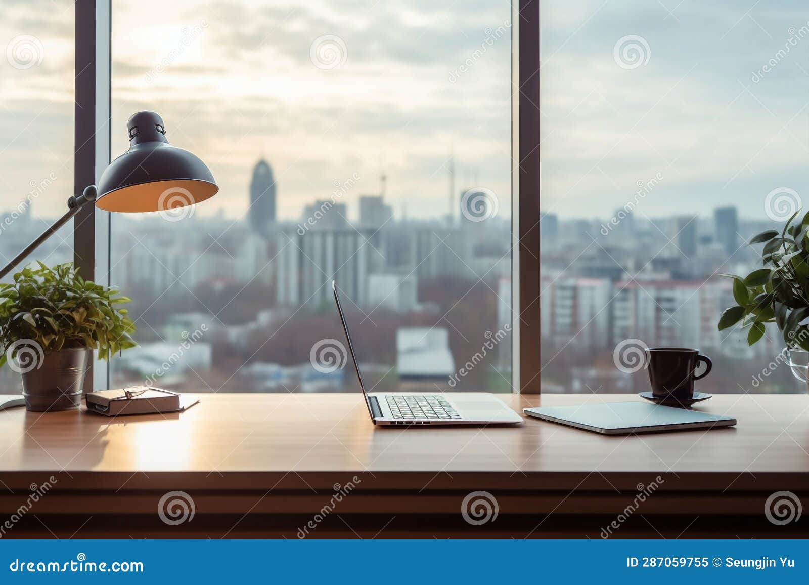 Interior Design, Workplace with Notebook Laptop Comfortable Work Table ...