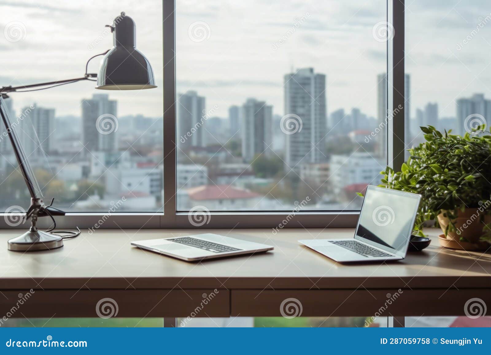 Interior Design, Workplace with Notebook Laptop Comfortable Work Table ...