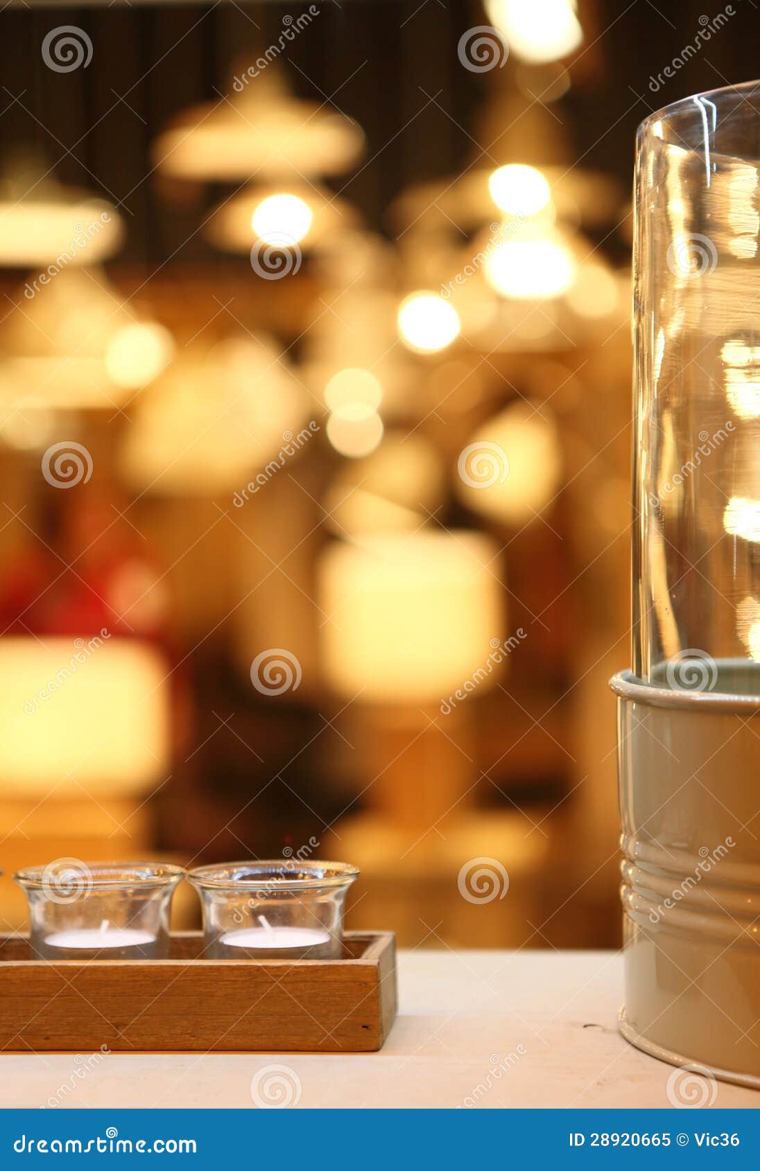 Interior Designed Candles and Lamp Stock Image - Image of brown, lights ...