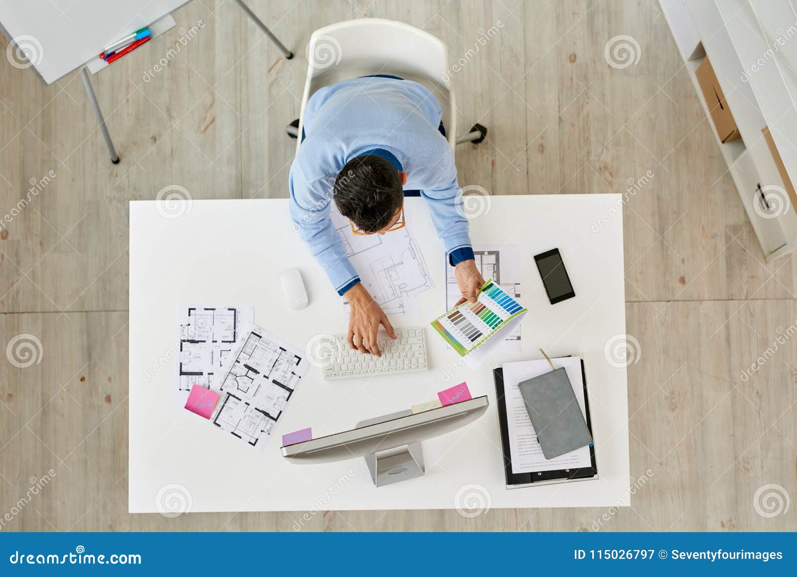 Interior Designer Focused on Work Stock Image - Image of indoors ...