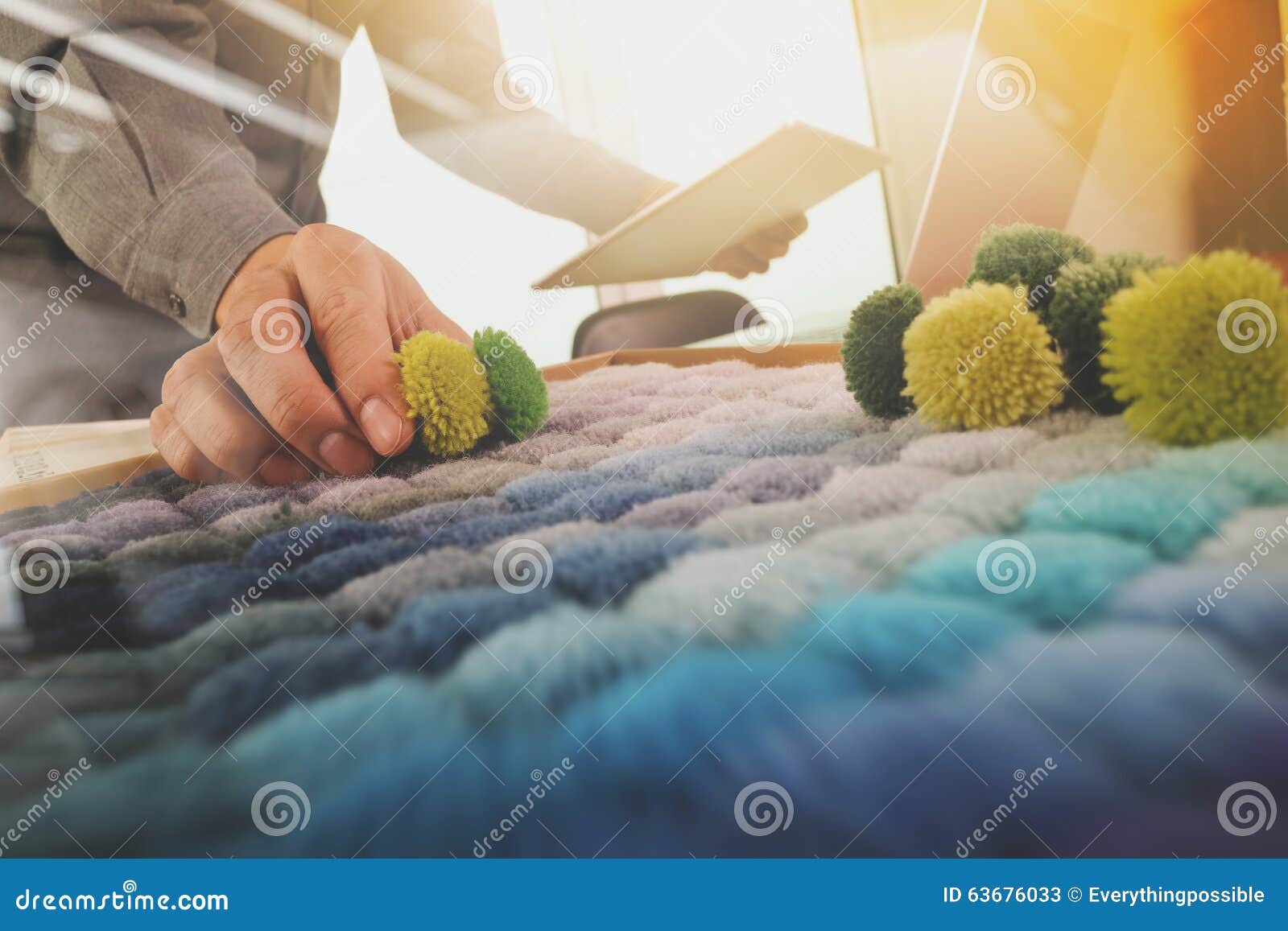 Interior Designer Hand Choosing Carpet Sample Stock Image - Image of ...