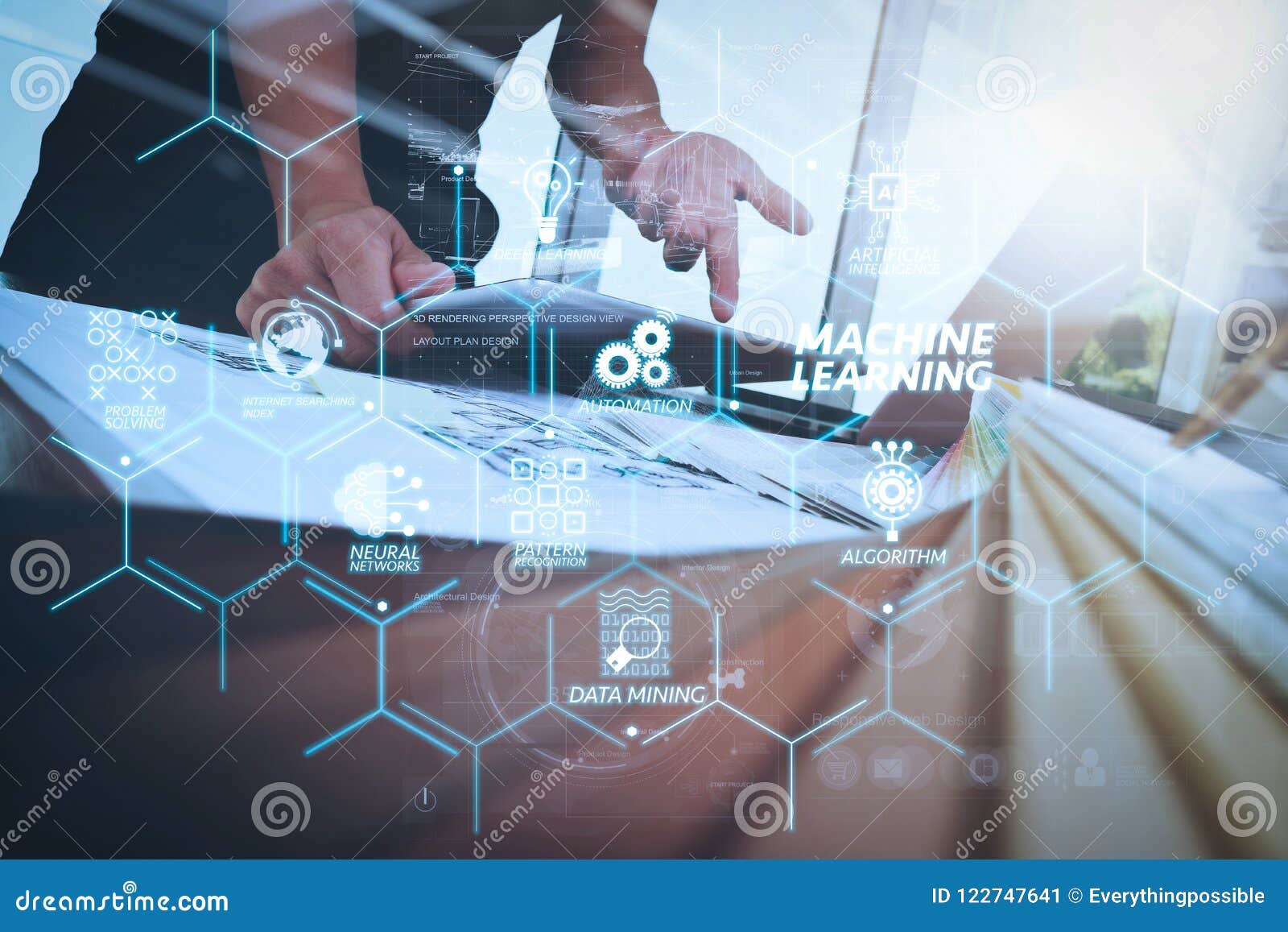 Interior Designer Hand Working with New Modern Computer Laptop a Stock ...