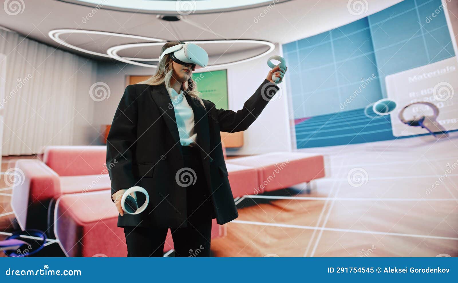 Interior Designer Making Presentation of a Modern VR Software for ...