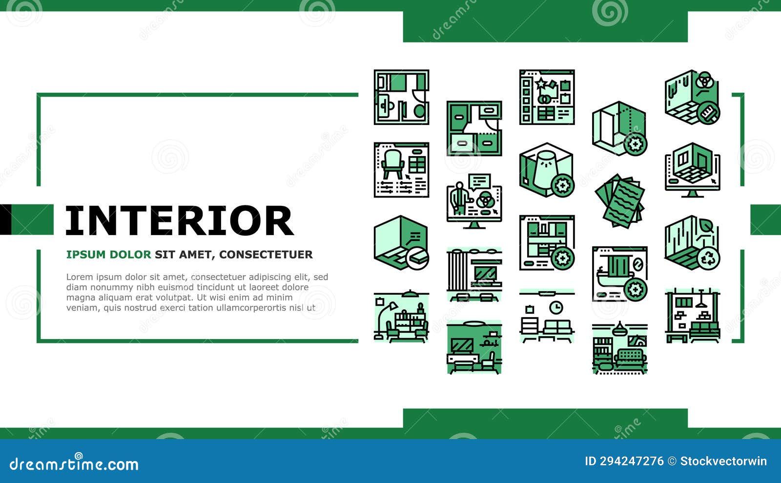 Interior Designer Office Landing Header Vector Stock Vector ...