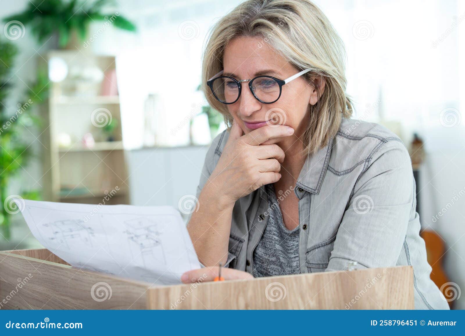 Interior Designer Reading Plan Stock Image - Image of female, concept ...