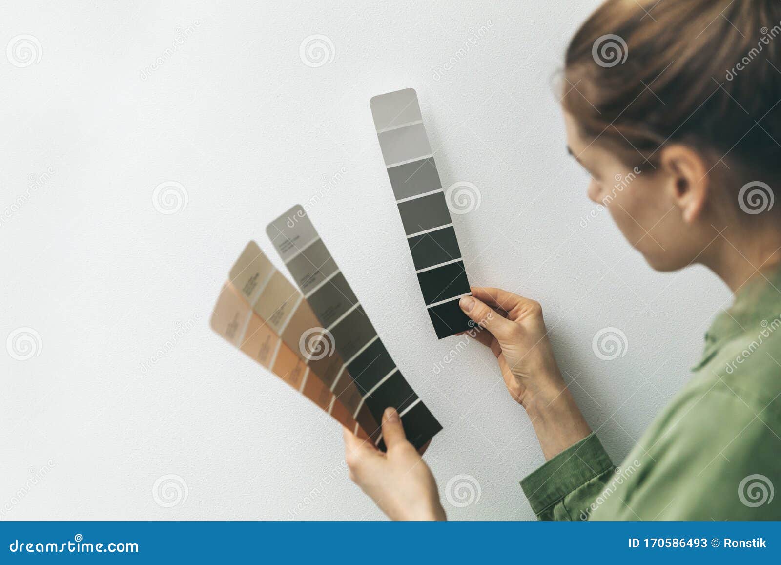 Interior Designer Selecting Wall Paint Color from Samples Stock Image ...