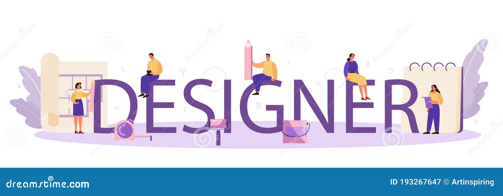 Interior Designer Typographic Header Concept. House Renovation Stock ...