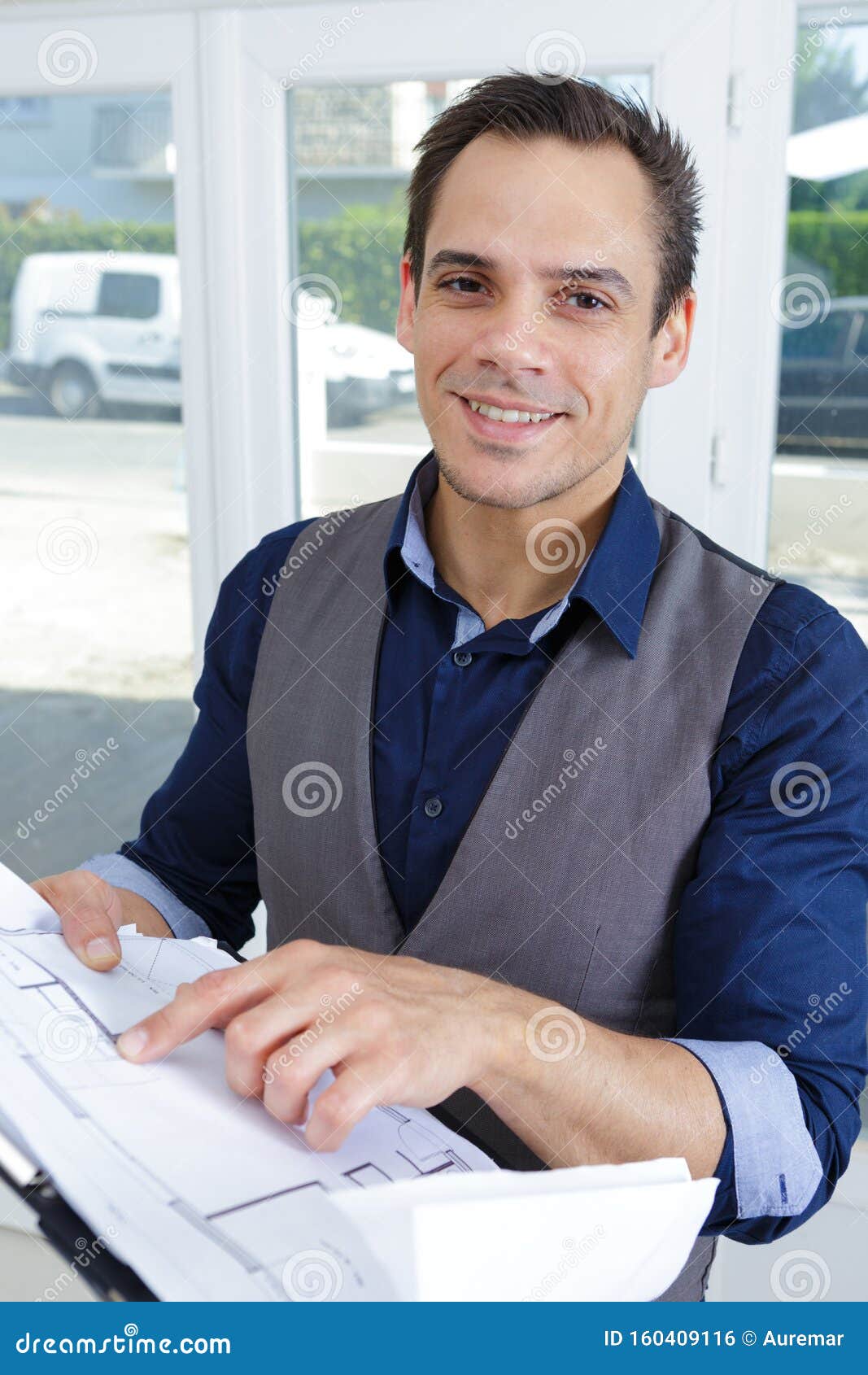 Interior Designer Visiting Site Stock Photo - Image of real, model ...