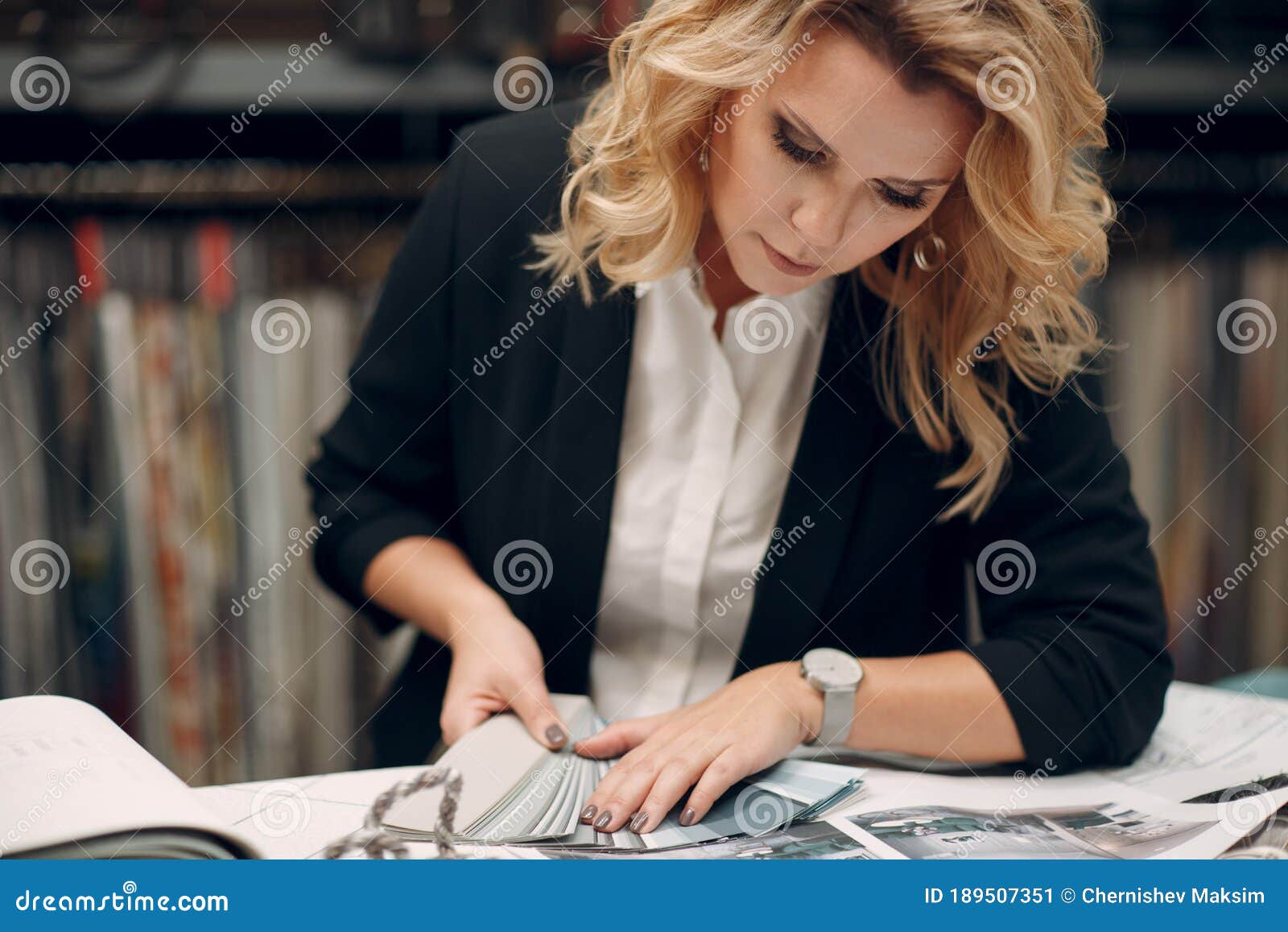 Interior Designer Woman at Work. Design and Interior Decoration Stock ...