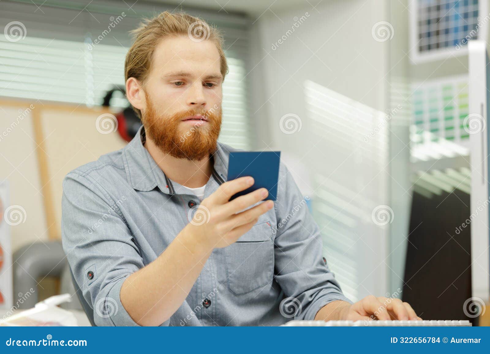 Interior Designer Working with Color Swatches Palette Stock Photo ...