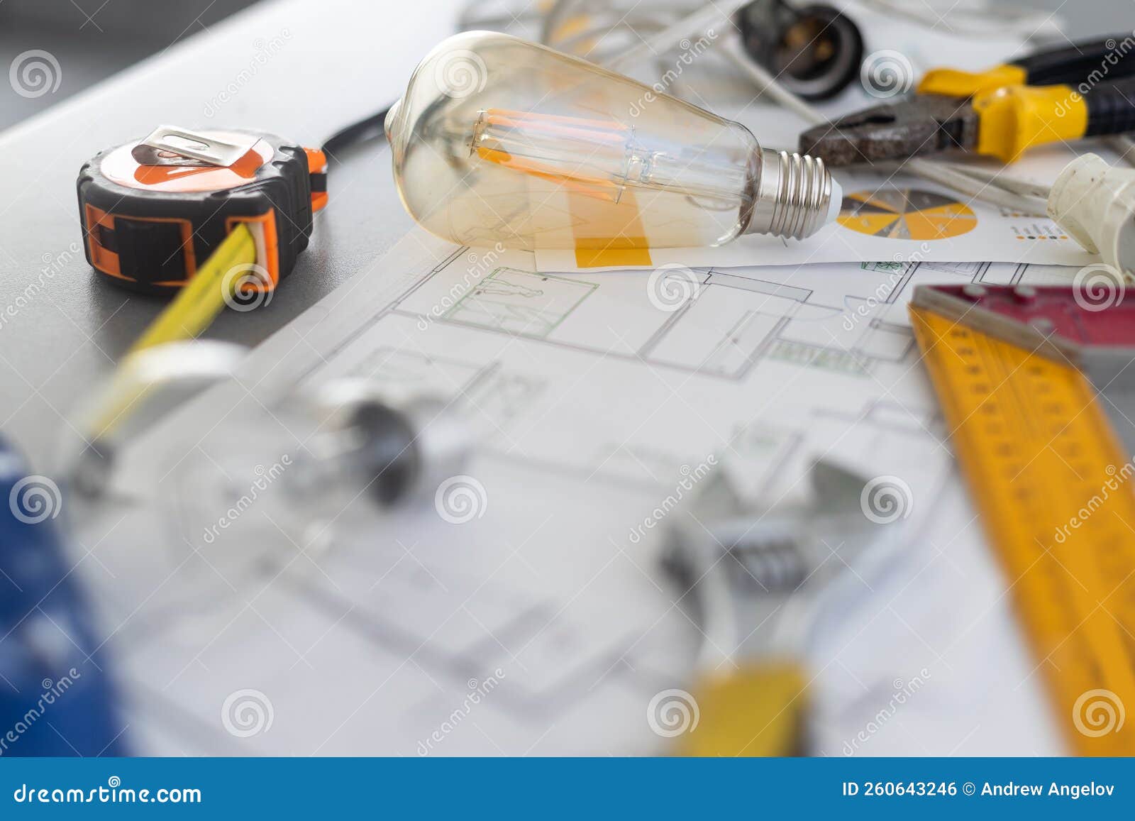 Interior Designer Working on Drawings. Designer at Work. Interior ...