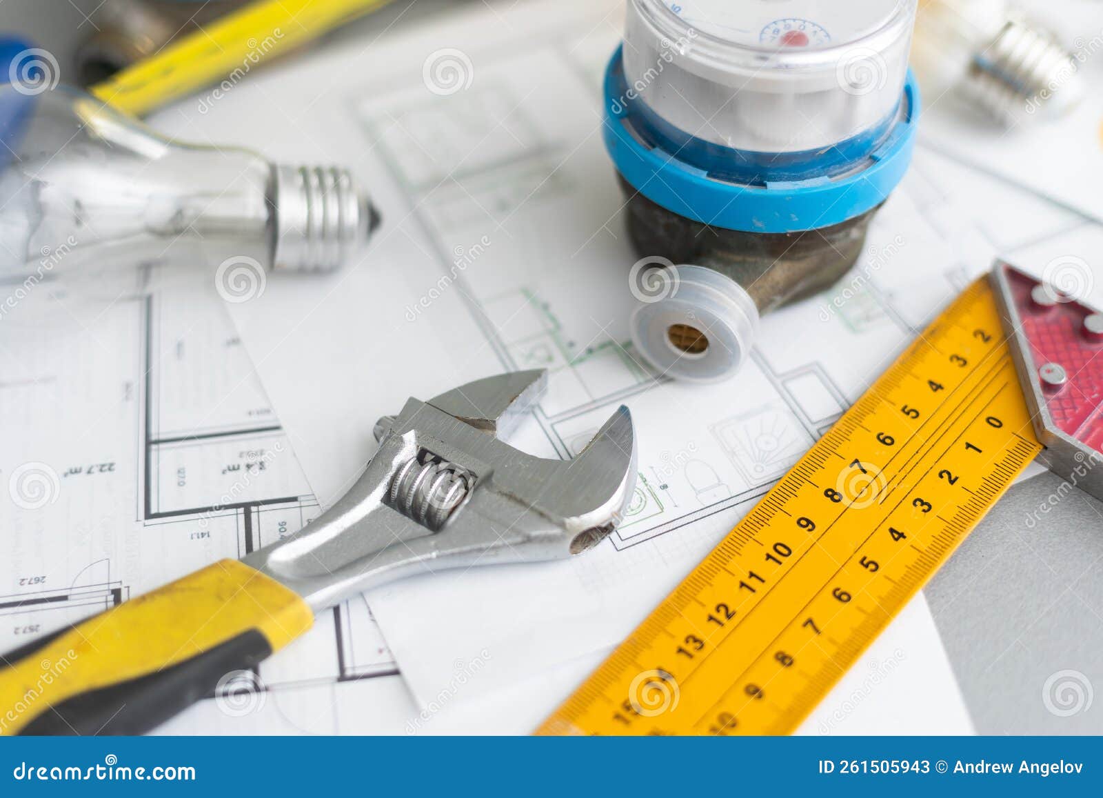 Interior Designer Working on Drawings. Designer at Work. Interior ...