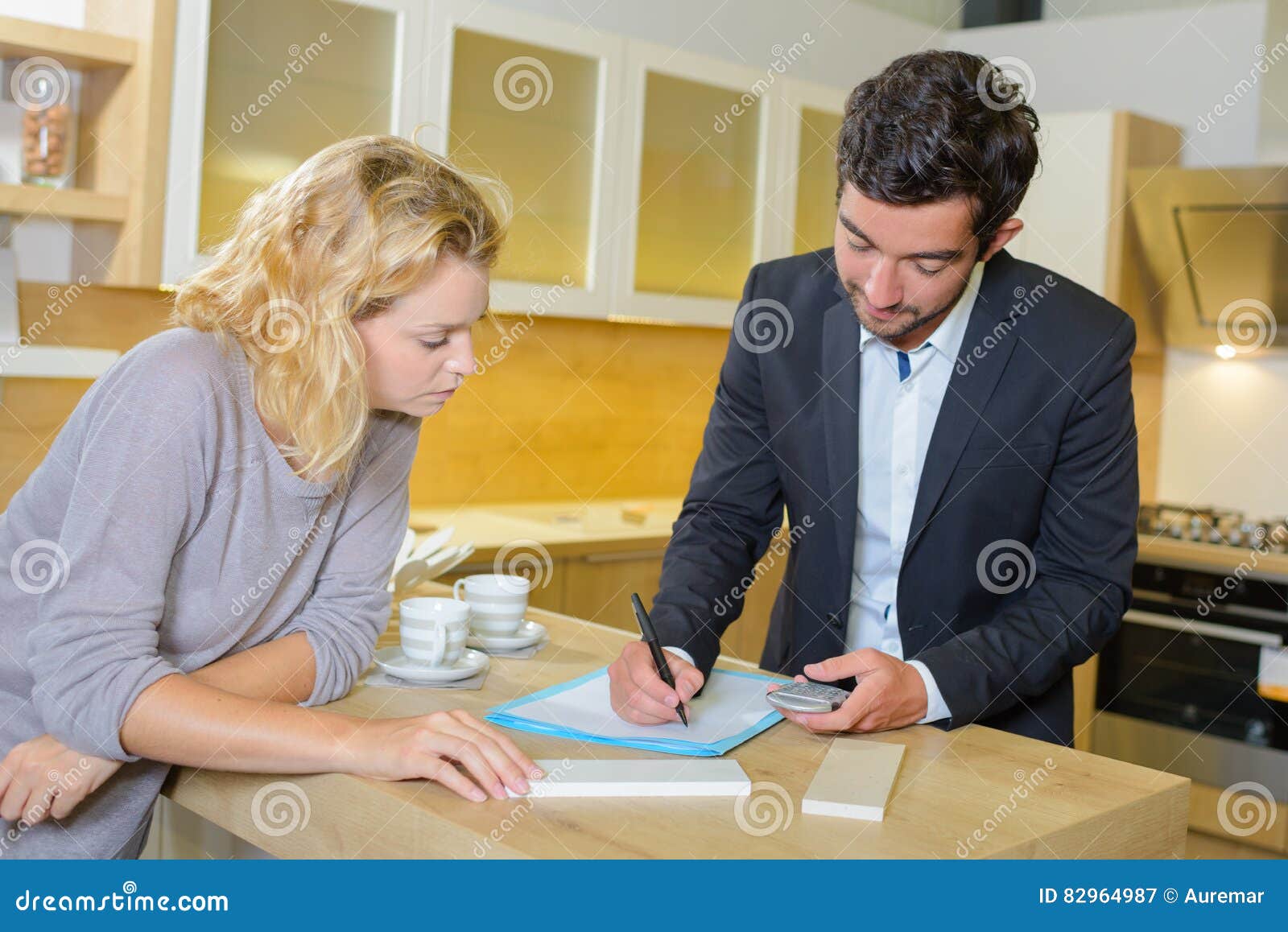Interior Designer Writing Estimate Stock Image - Image of designer ...
