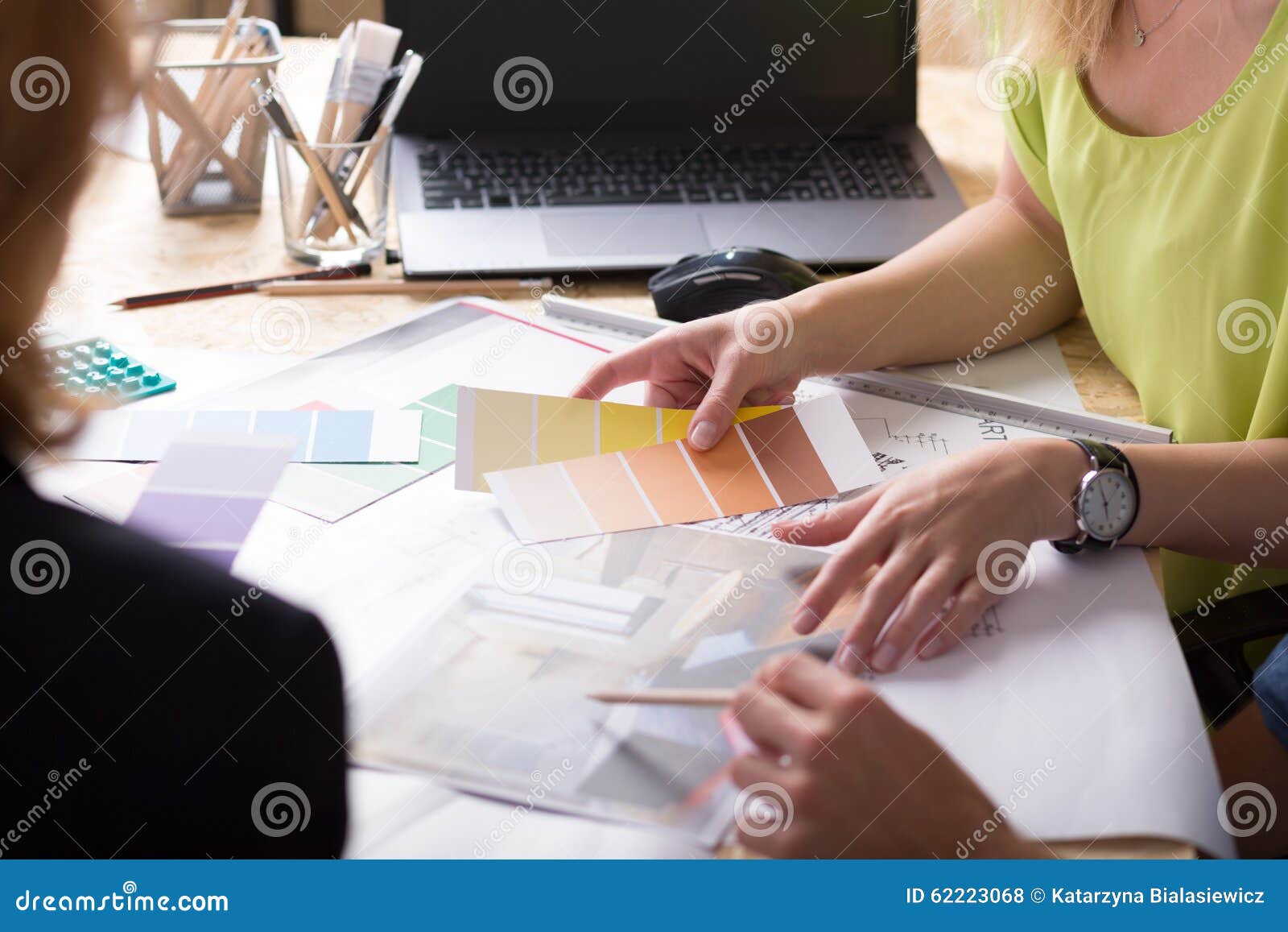 Interior Designers Discussing Project Stock Photo - Image of male ...