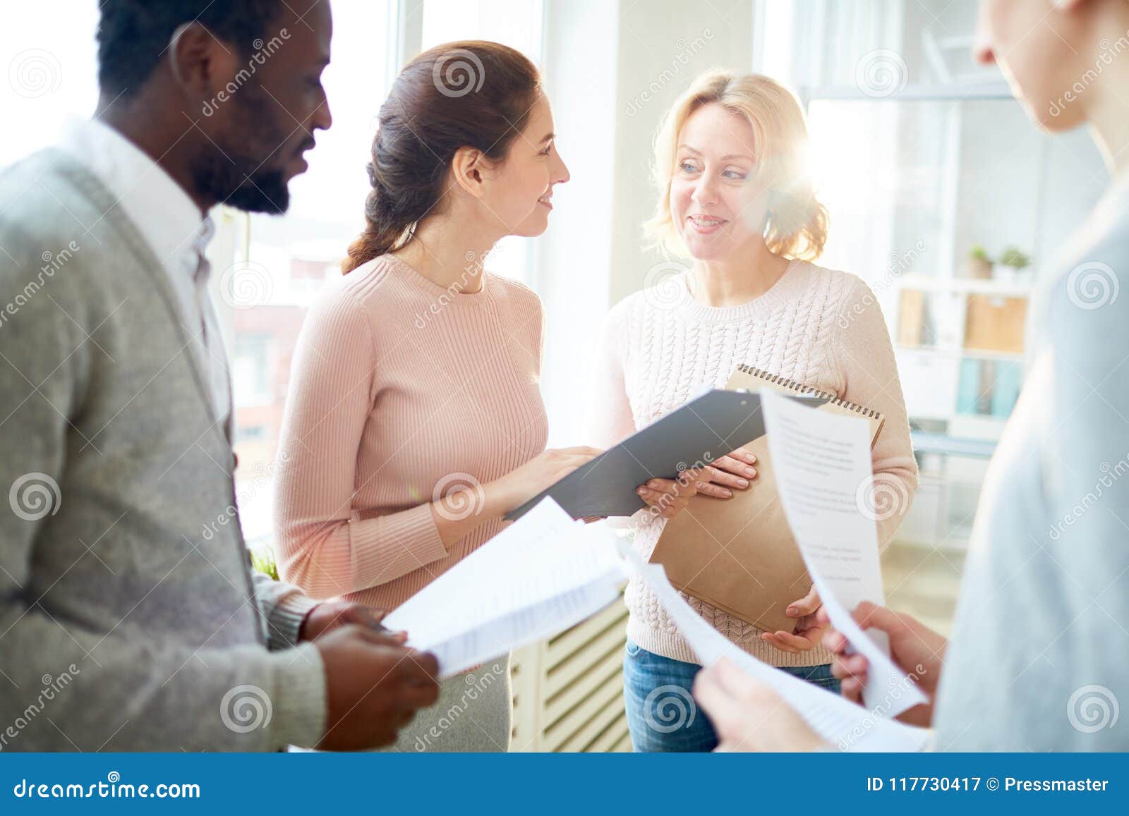 Interior Designers Having Project Discussion Stock Image - Image of ...