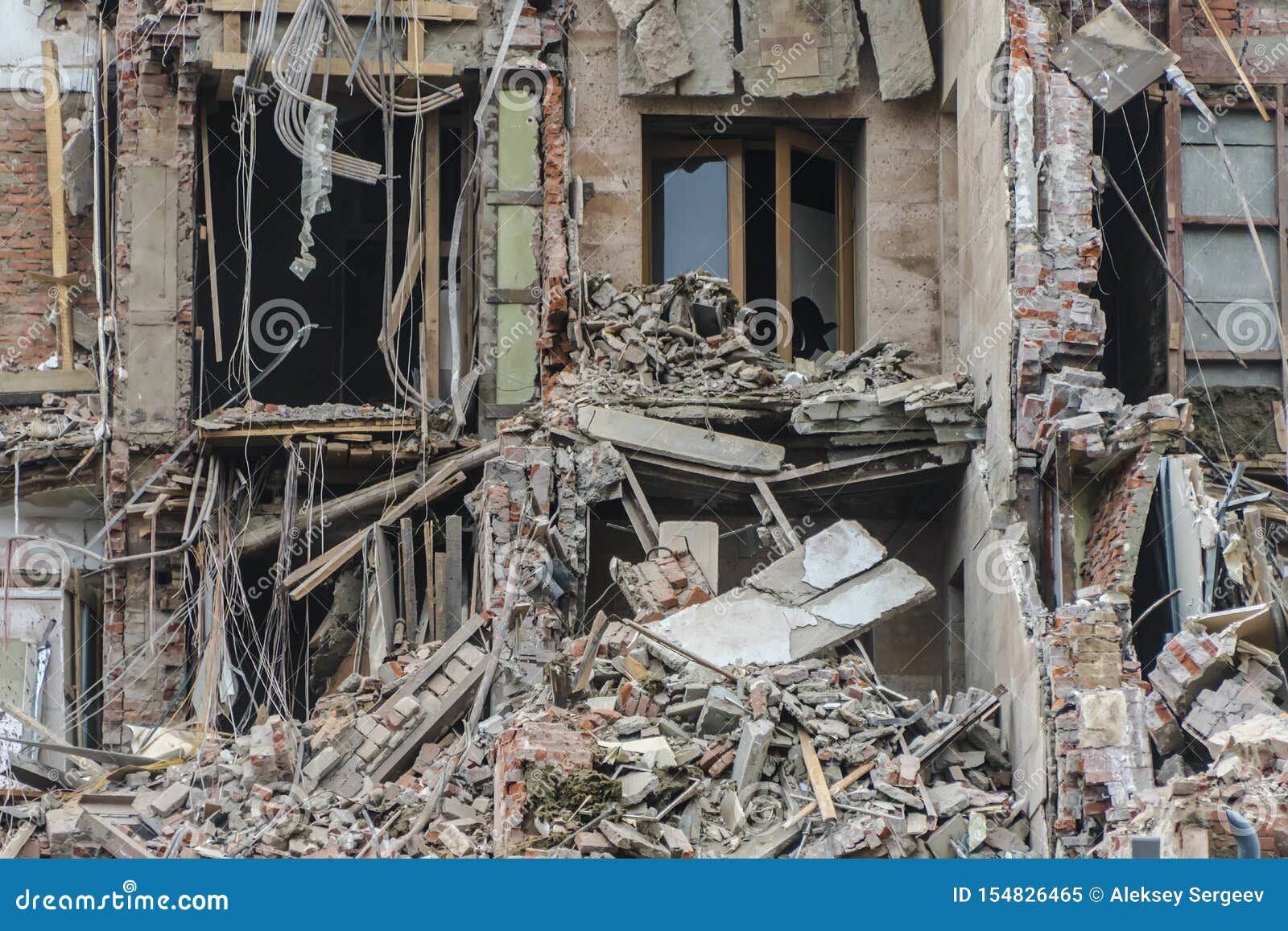 The Interior of the Destroyed Building Stock Image - Image of destroy ...