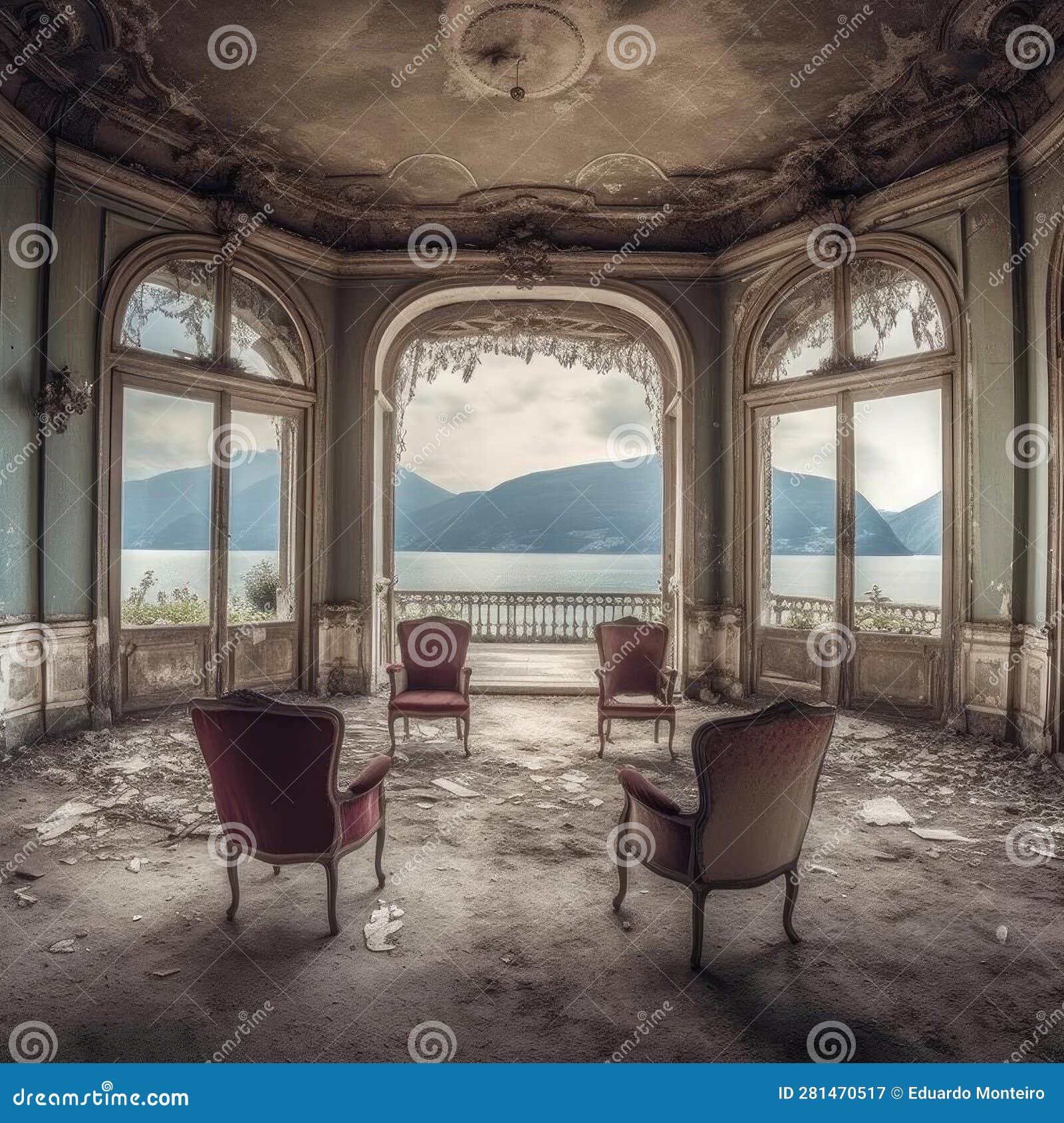 Interior of a Destroyed Living Room - War Concept Stock Image - Image ...