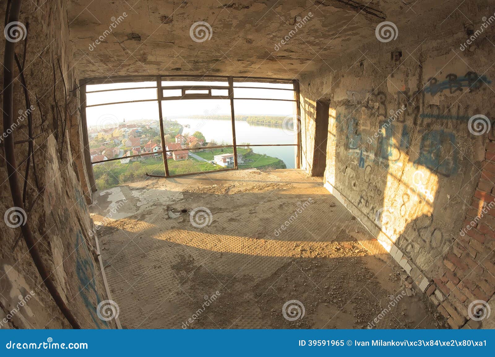 Interior of Destroyed Water Tower. Stock Image - Image of tower, holes ...
