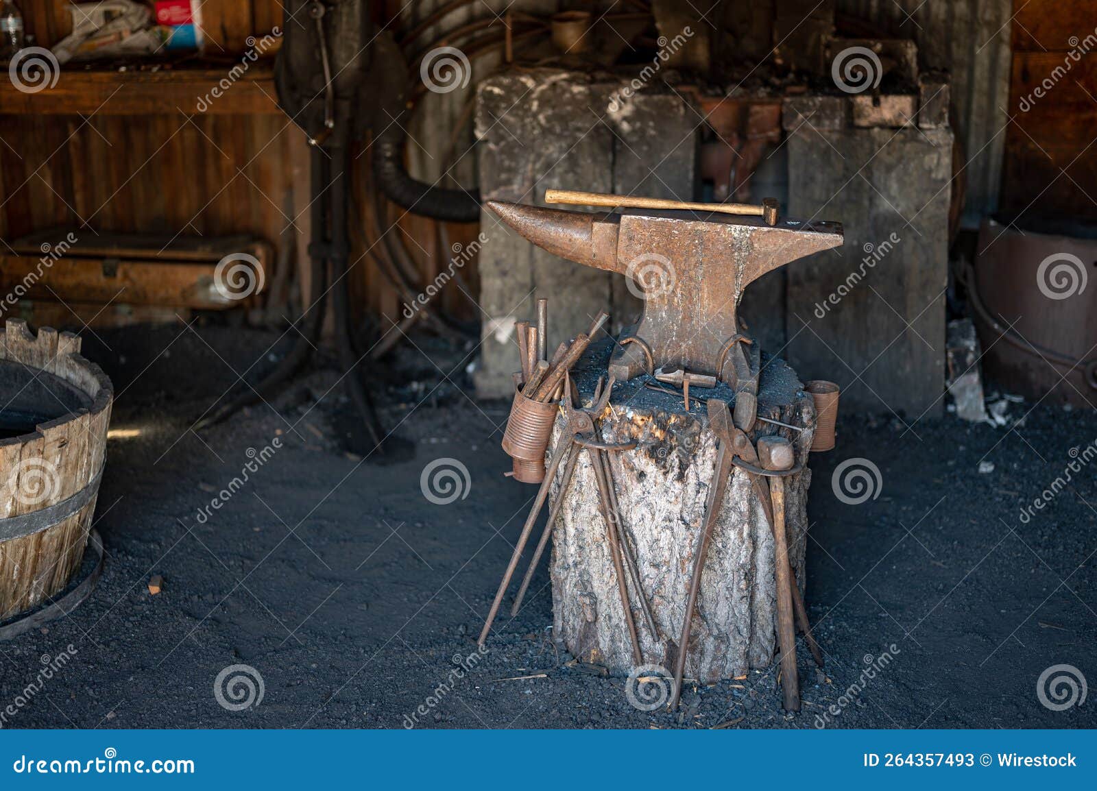 Anvil and the Tools of the Blacksmith of the Village of the Far West ...