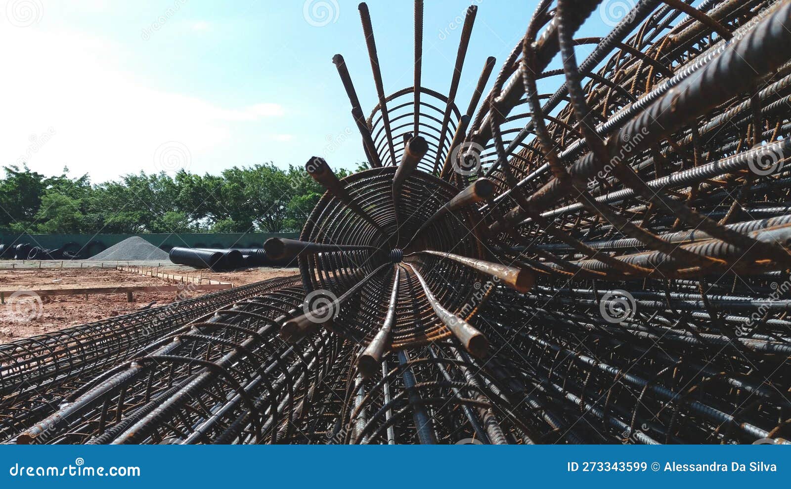 Structural Hardware for Stacked Foundation Pillars. Stock Image - Image ...