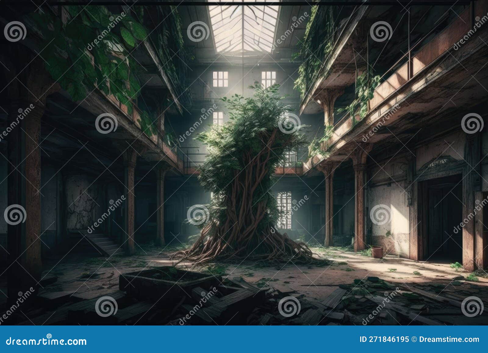 Interior of a Dilapidated Factory that Has Been Abandoned Stock ...