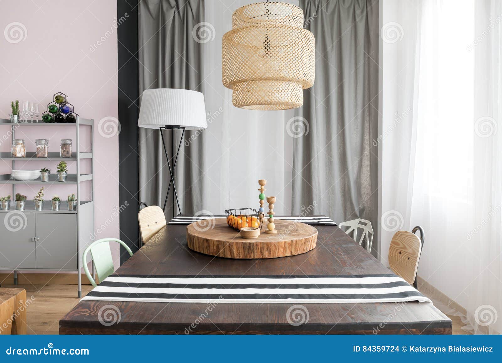 Interior with dining table stock photo. Image of flat - 84359724