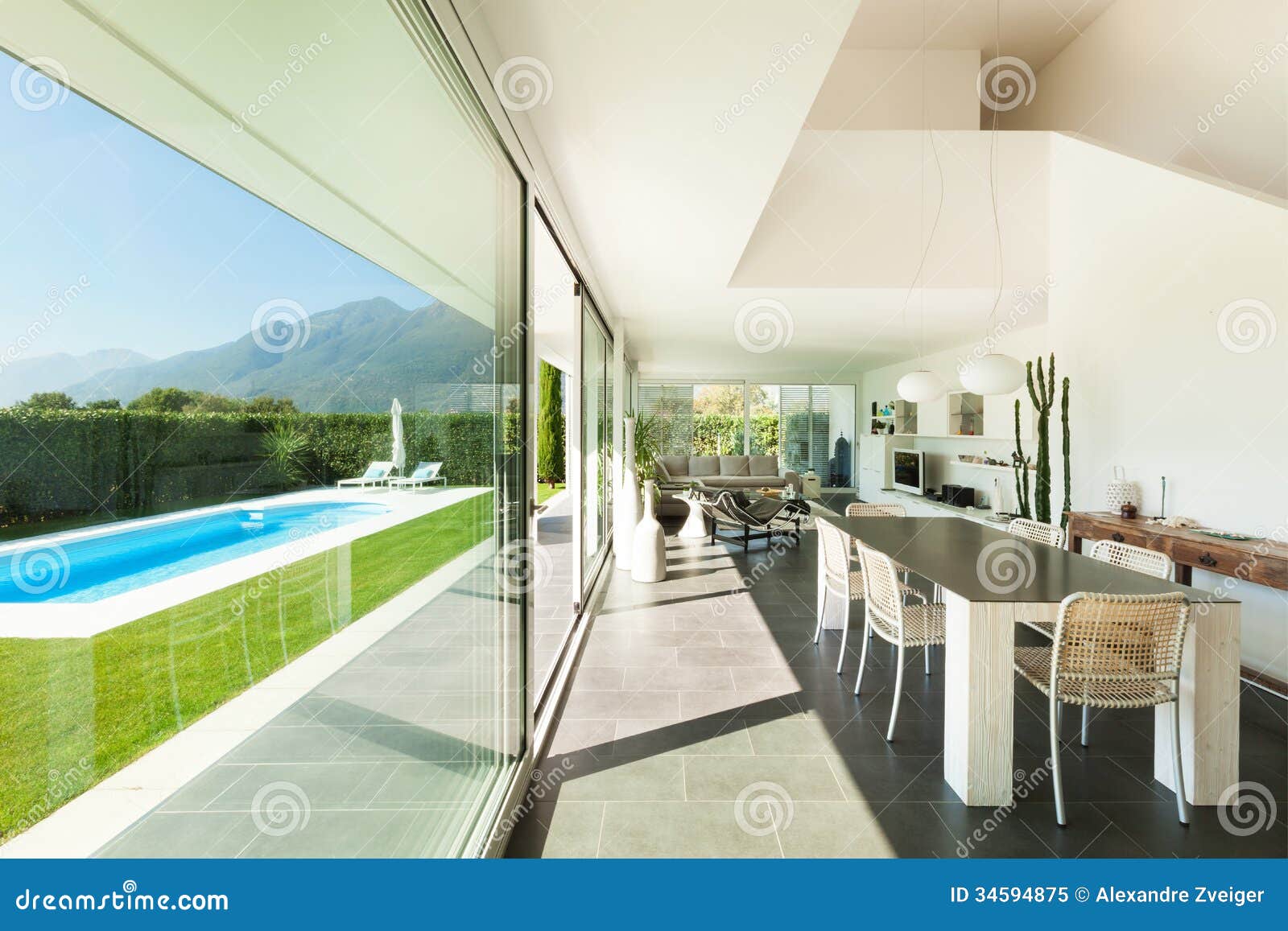 Interior, Dining Table View Stock Image - Image of house, seat: 34594875
