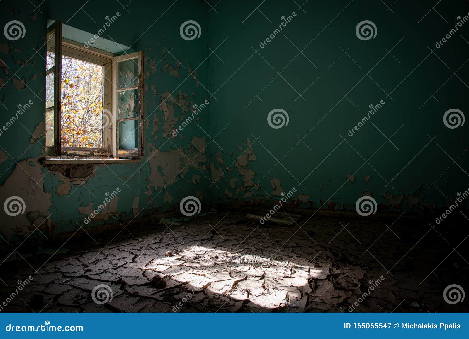 Interior of a Dirty Abandoned Room with Dry Cracked Mud Stock Image ...