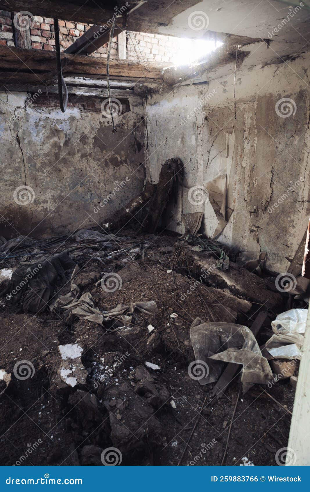 Interior of Dirty Old Ruined Abandoned Building Stock Photo - Image of ...