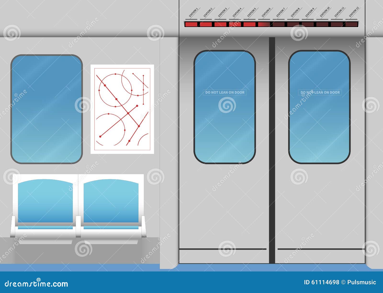 Interior do metro ilustração do vetor. Ilustração de assento - 61114698