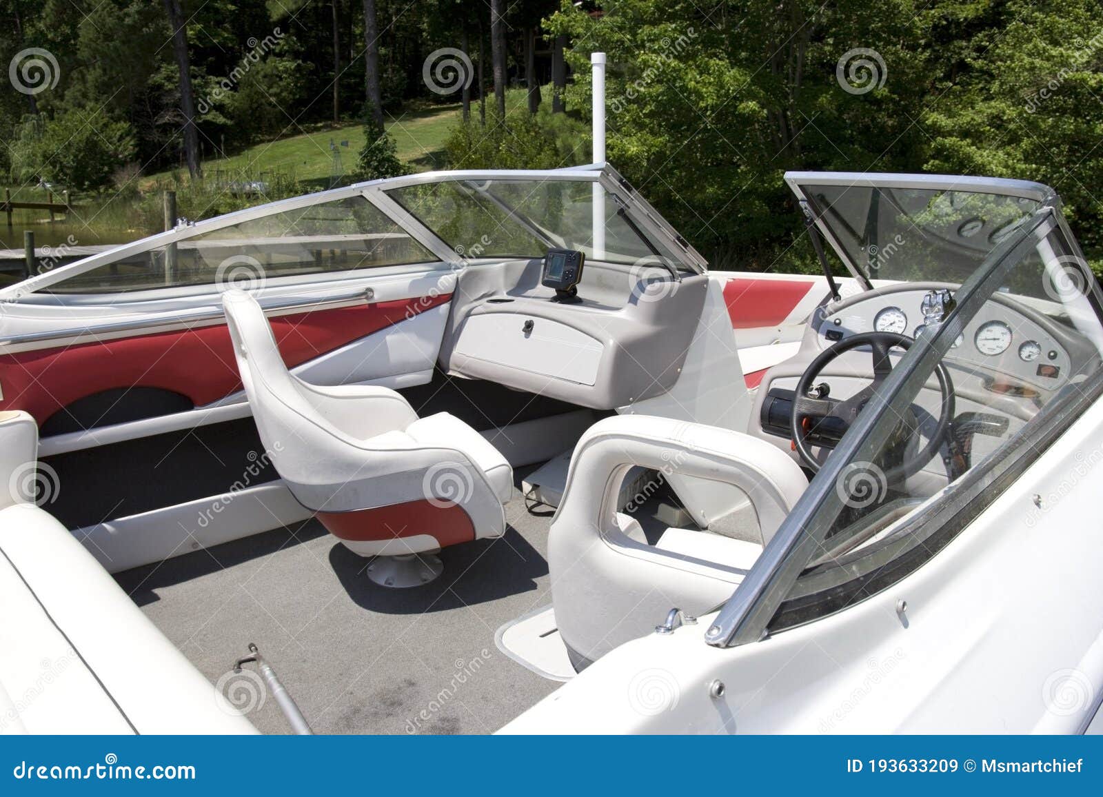 Interior of Docked Speed Boat. Stock Image - Image of dashboard, marine ...