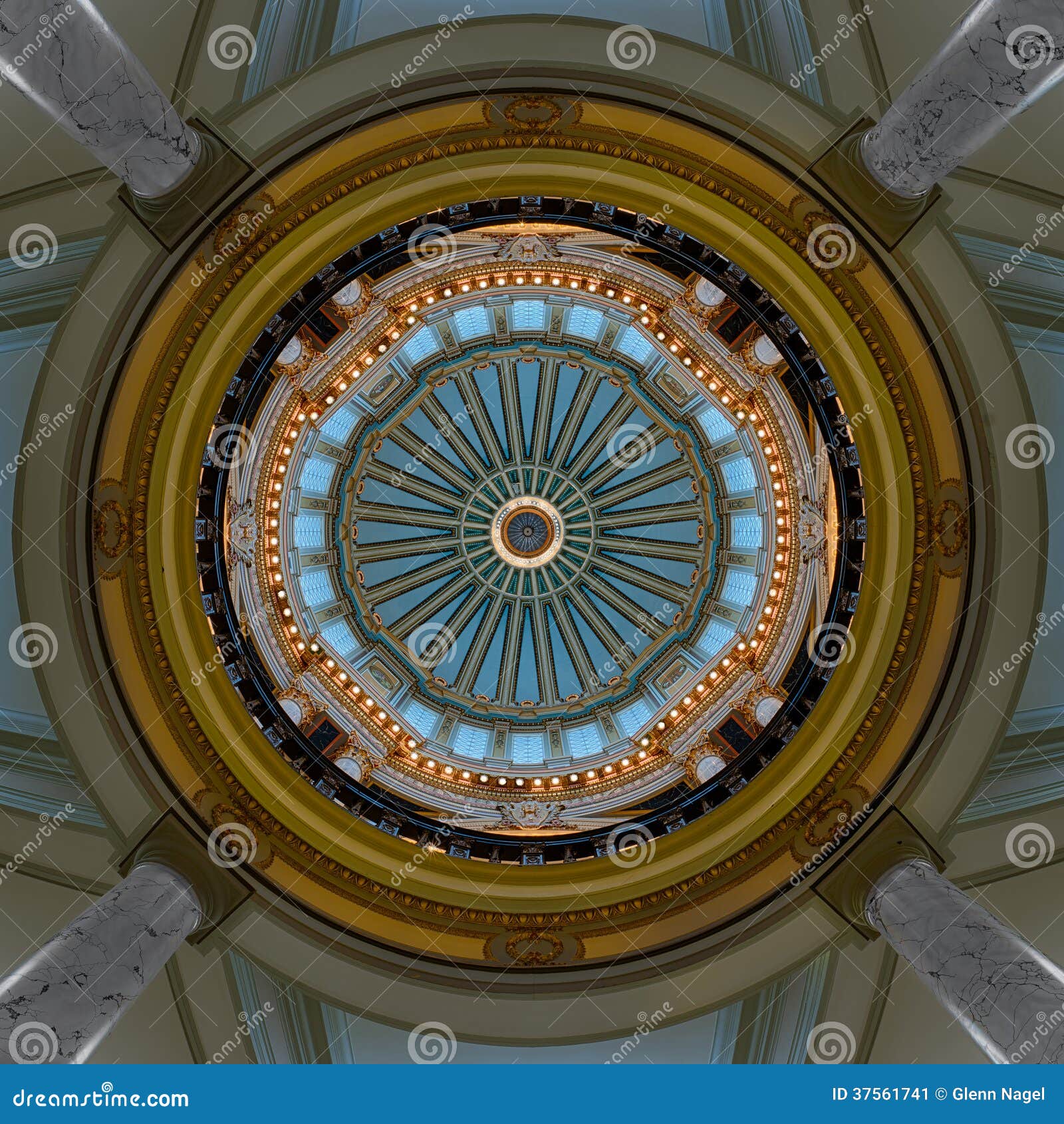 Interior Dome of Mississippi Capitol Stock Image - Image of state ...